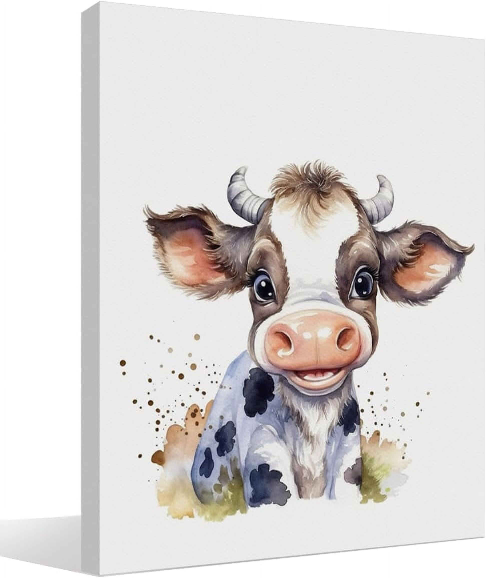AXXPosters-Cute Cow Wall Art - Cow Nursery Decor, Cow Gifts for Cow ...