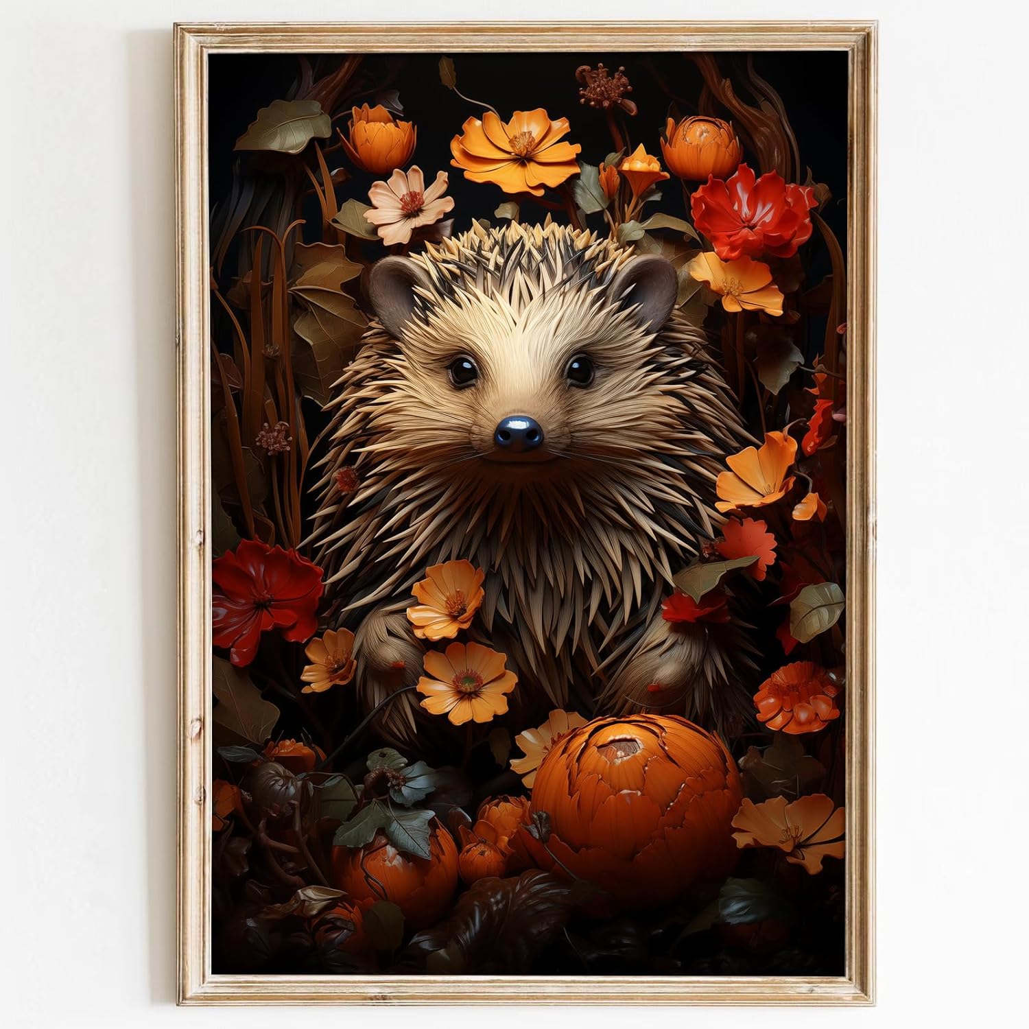 AXXPosters Cute Hedgehog Poster Vintage Gothic Painting Dark Animal ...