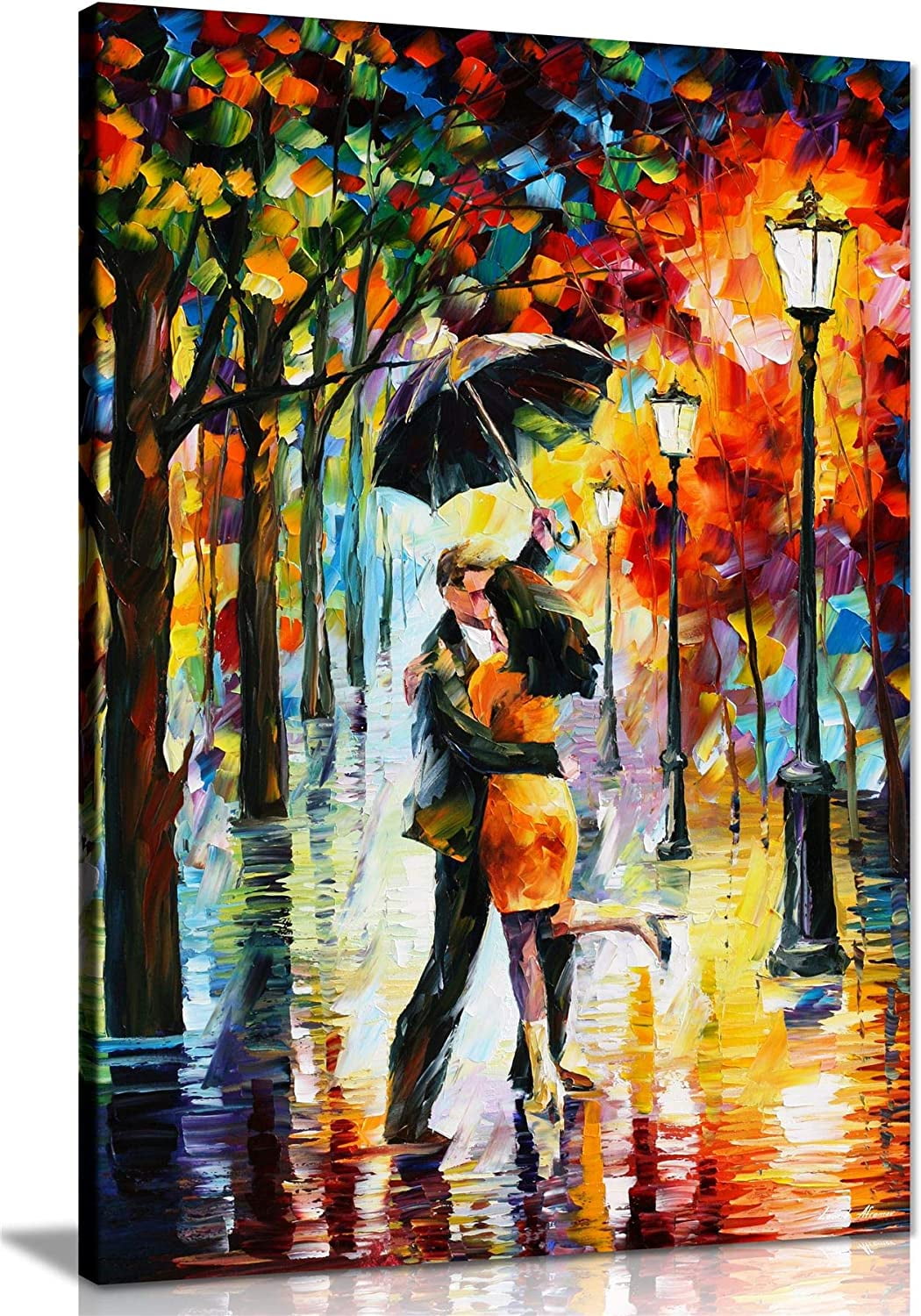 AXXPosters-Dance Under The Rain by Leonid Afremov Canvas Wall Art ...
