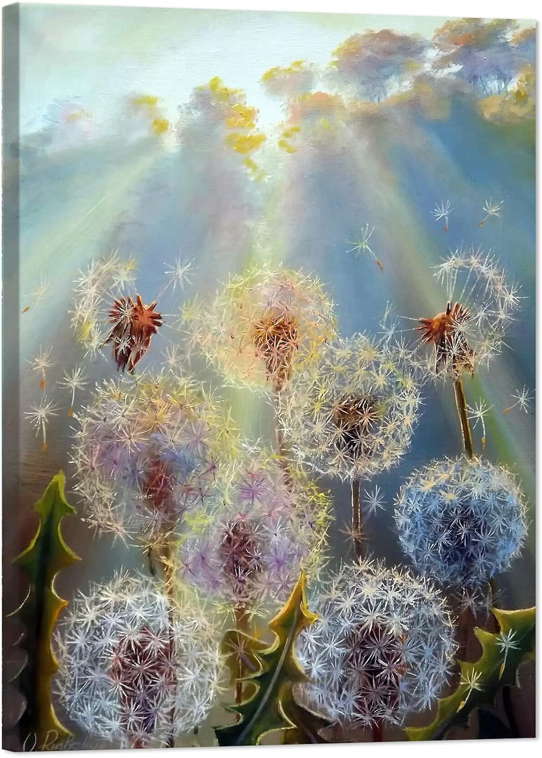 AXXPosters-Dandelion Canvas Wall Art, Colorful Dandelion Prints ...