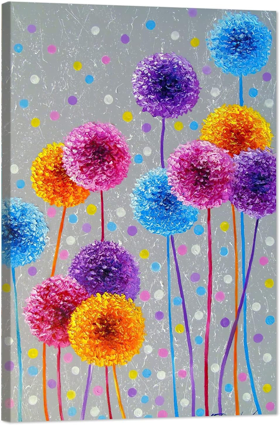 AXXPosters-Dandelion Canvas Wall Art, Colorful Dandelion Prints ...