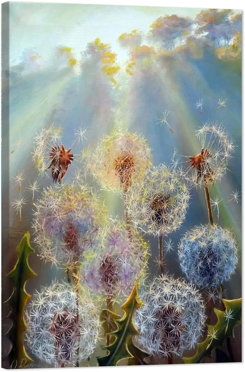 AXXPosters-Dandelion Canvas Wall Art, Colorful Dandelion Prints ...