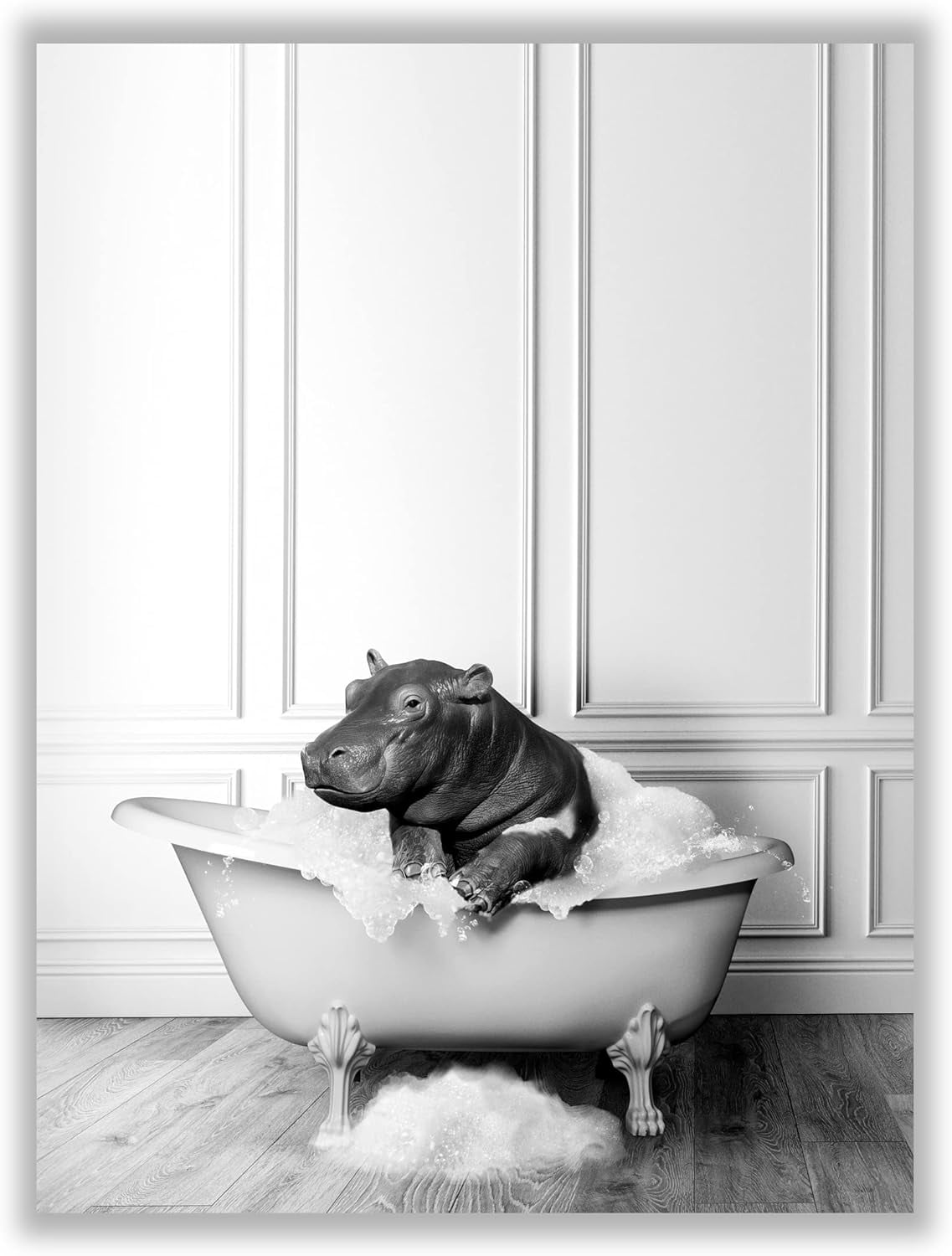 AXXPosters Decor Hippo Animals Bathtub Poster Hippo Decor, Bathroom ...