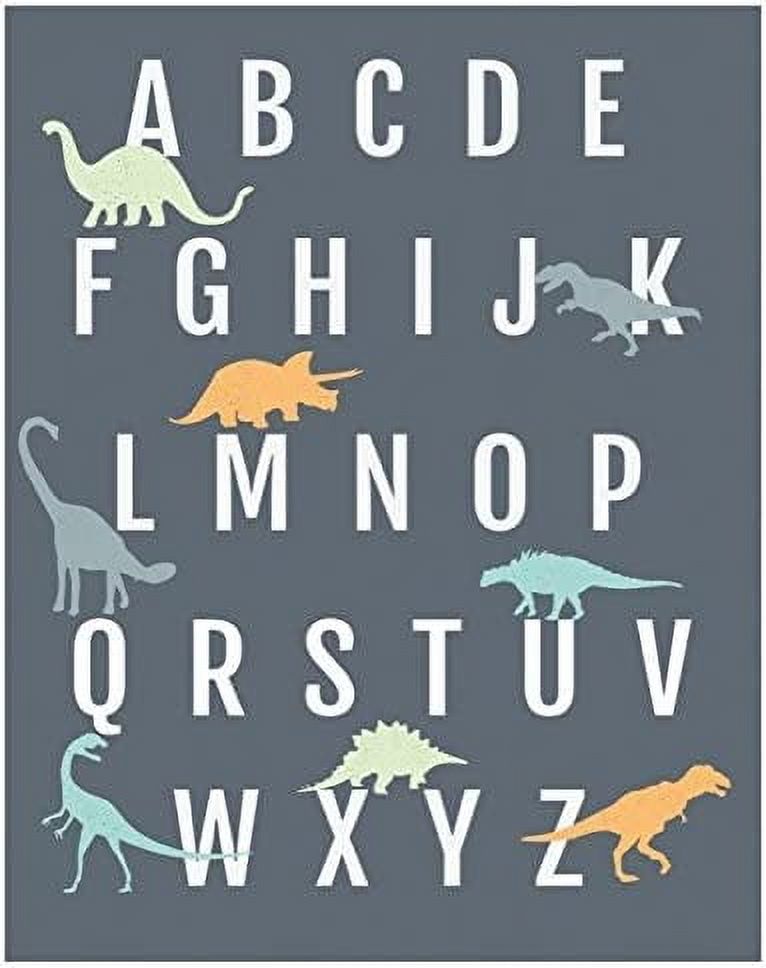 AXXPosters Dinosaur Alphabet Wall Art Print,Nursery Decor, ABC Poster ...