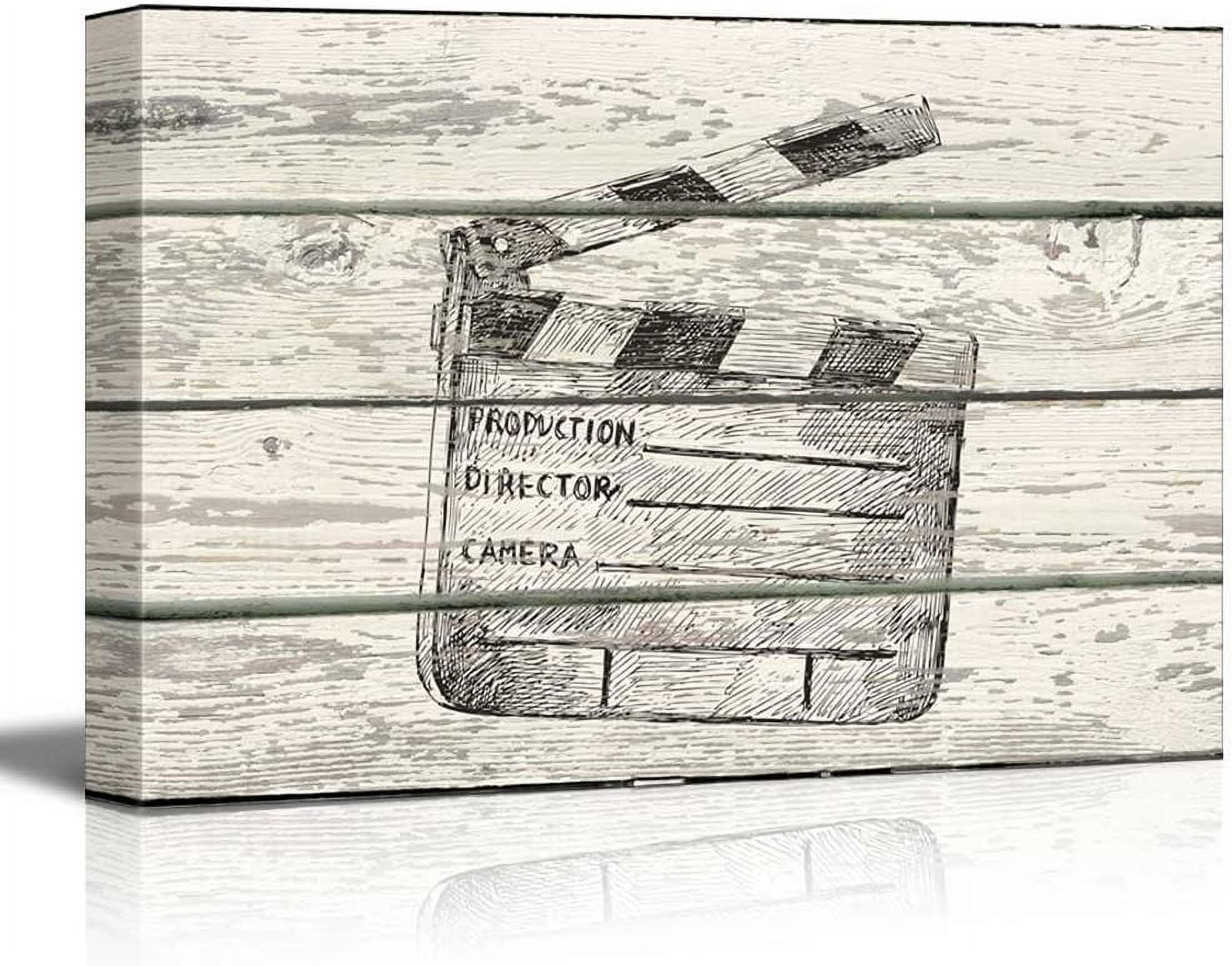 AXXPosters-- Directors Clapboard Artwork - Rustic Canvas Wall Art Home ...