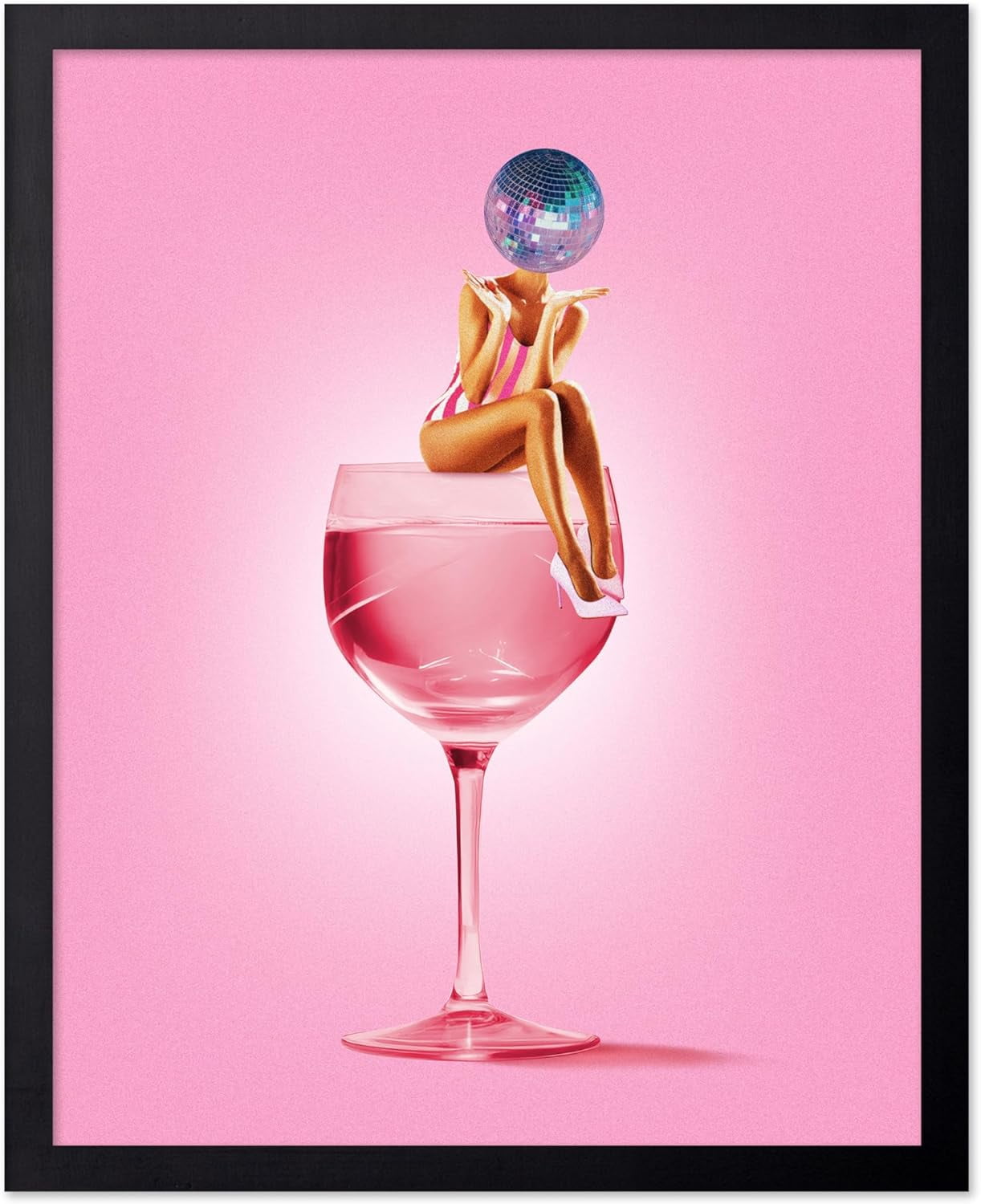 AXXPosters Disco Ball Head Poster - Retro Cocktail Print - Alcohol Art ...