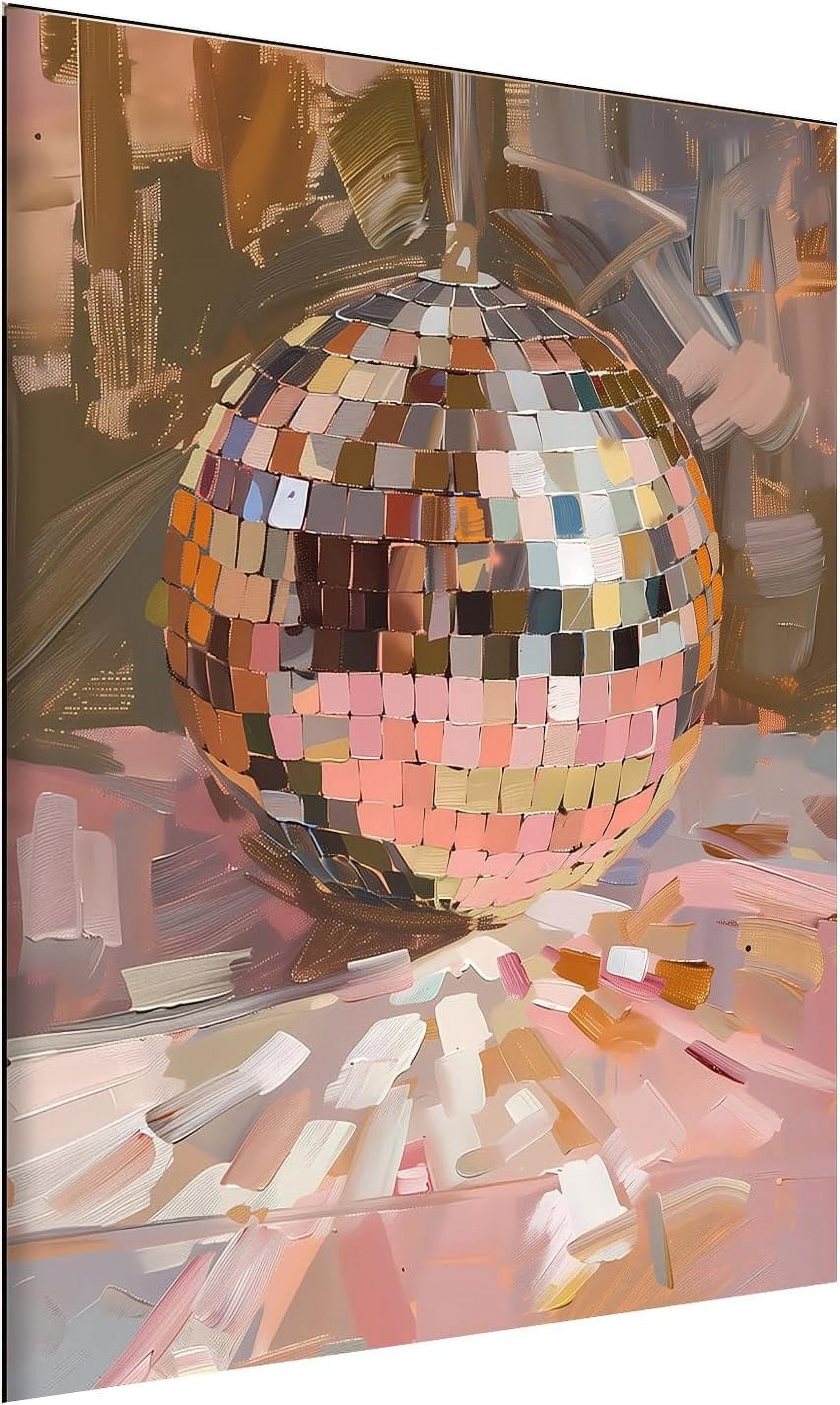 AXXPosters Disco Ball Wall Art,Mirrorball Poster, Hot Pink Wall Art ...