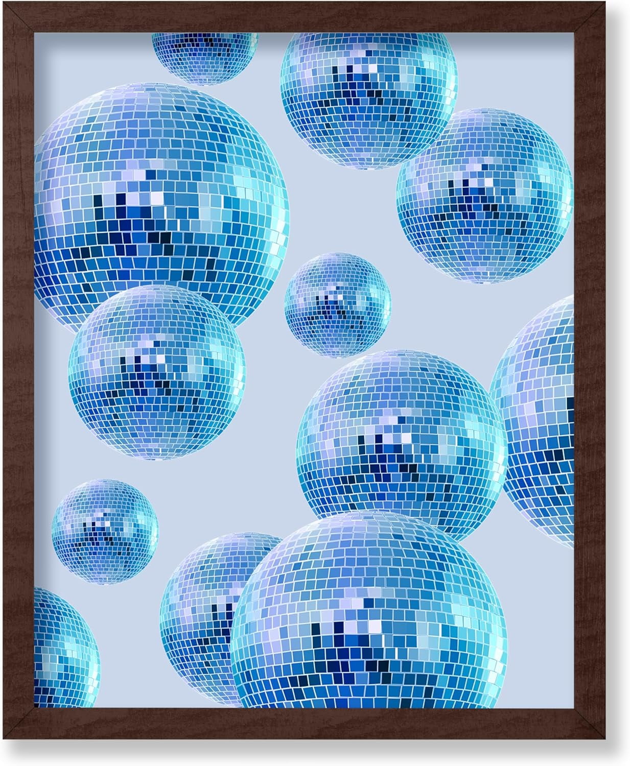 AXXPosters Disco Balls Poster - Retro Navy Blue Disco Balls Print ...