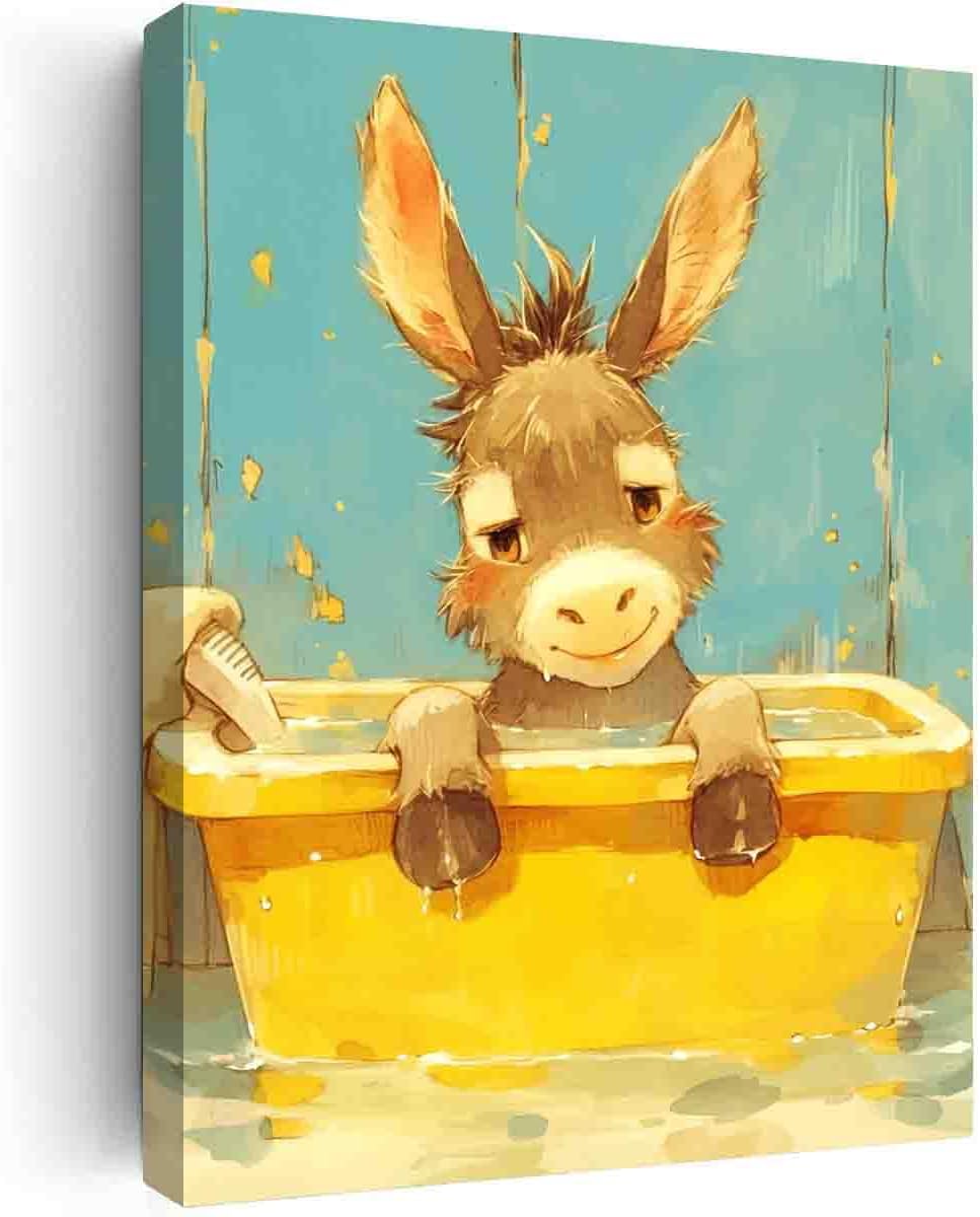 AXXPosters Donkey art,Funny Bathroom Humor,Wall Decor,Funny Animal ...