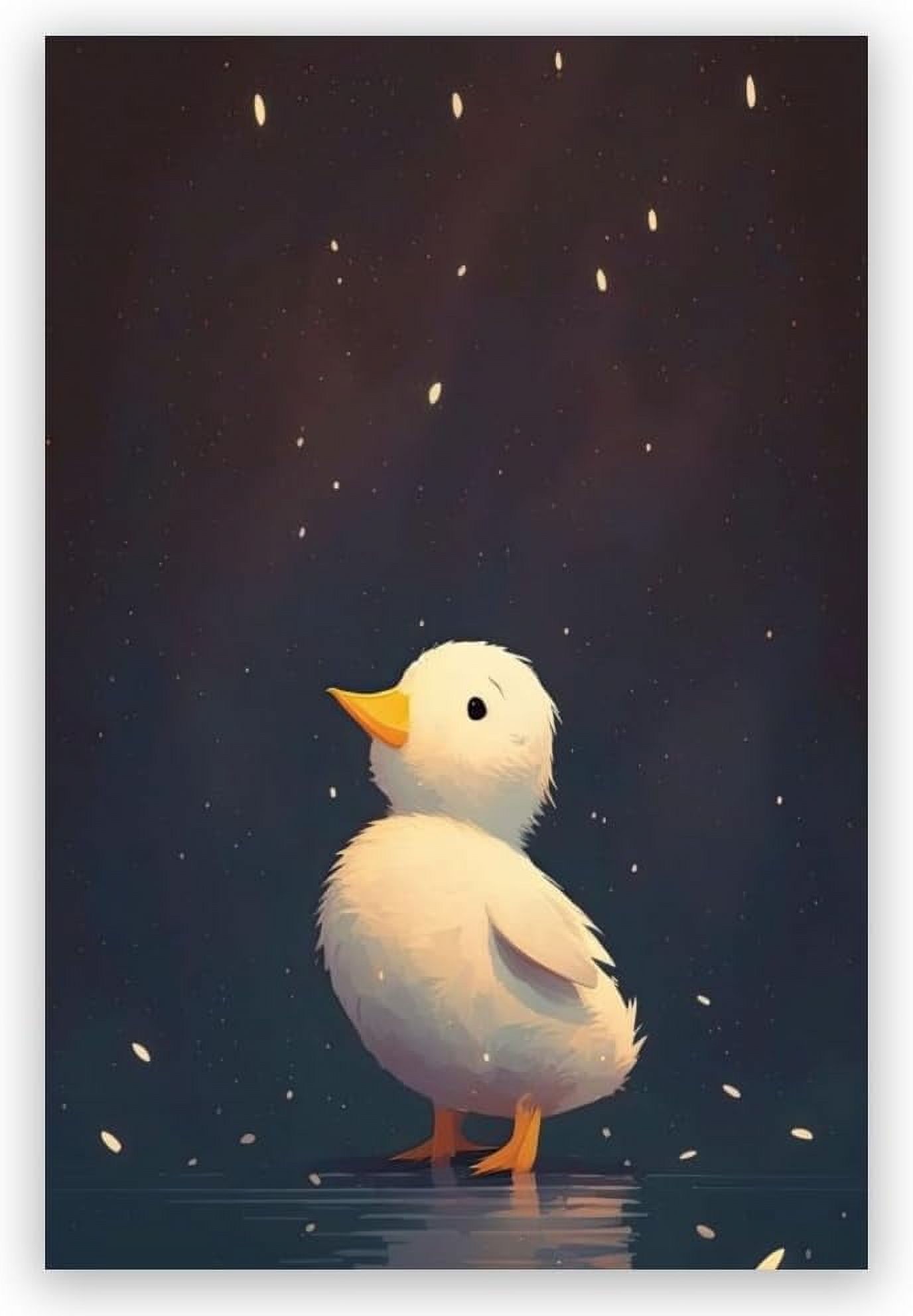 AXXPosters Dreamy Duckling Poster Animal Wall Decor Cartoon Cute Starry ...