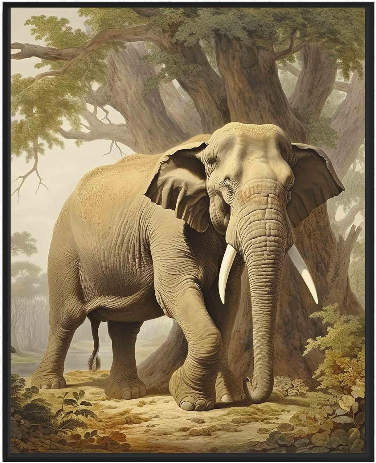 AXXPosters Elephant Vintage Poster Art Print Retro Vintage Animal Wall ...