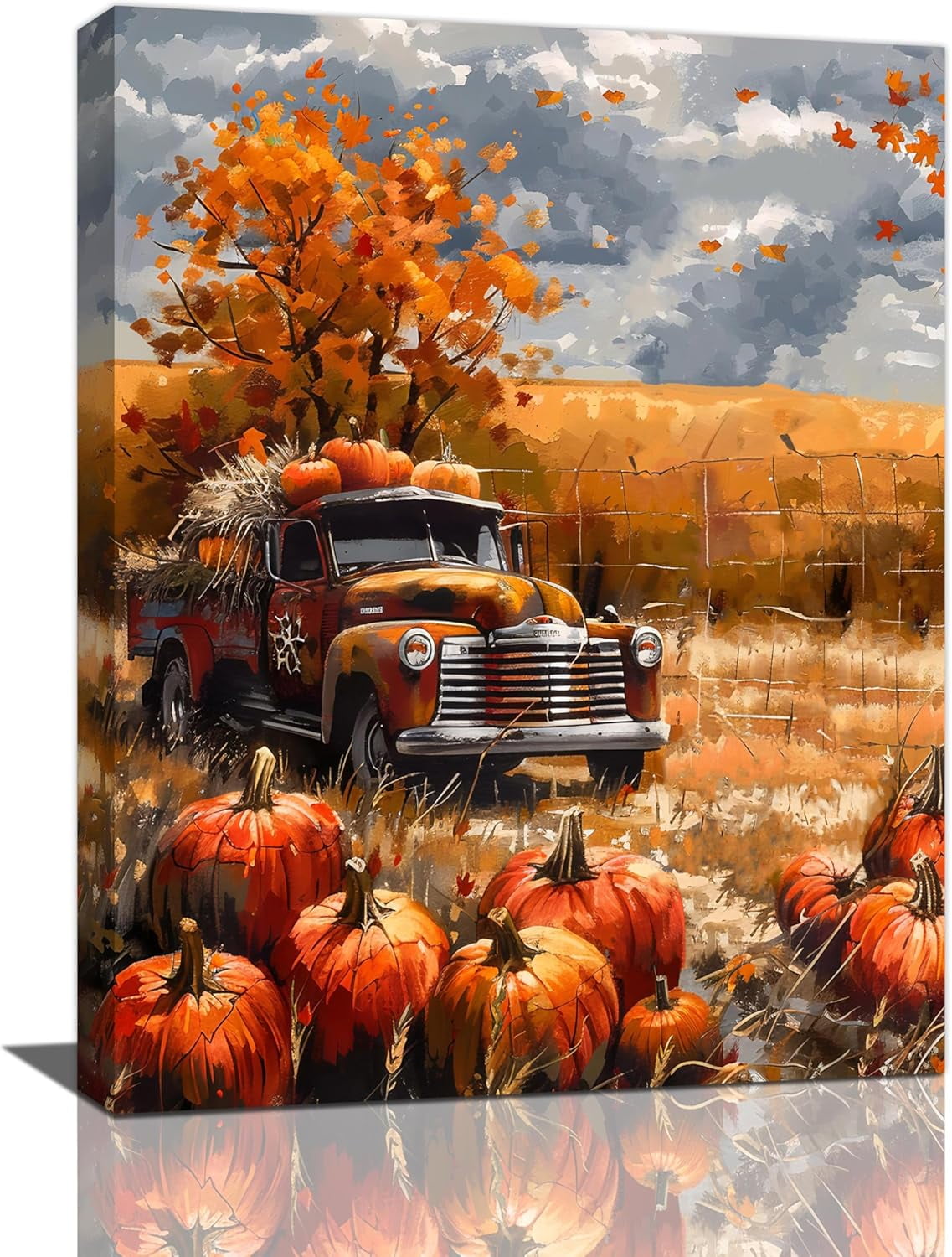 AXXPosters-Fall Decor Wall Art Farmhouse Autumn Pumpkins Pictures Wall ...
