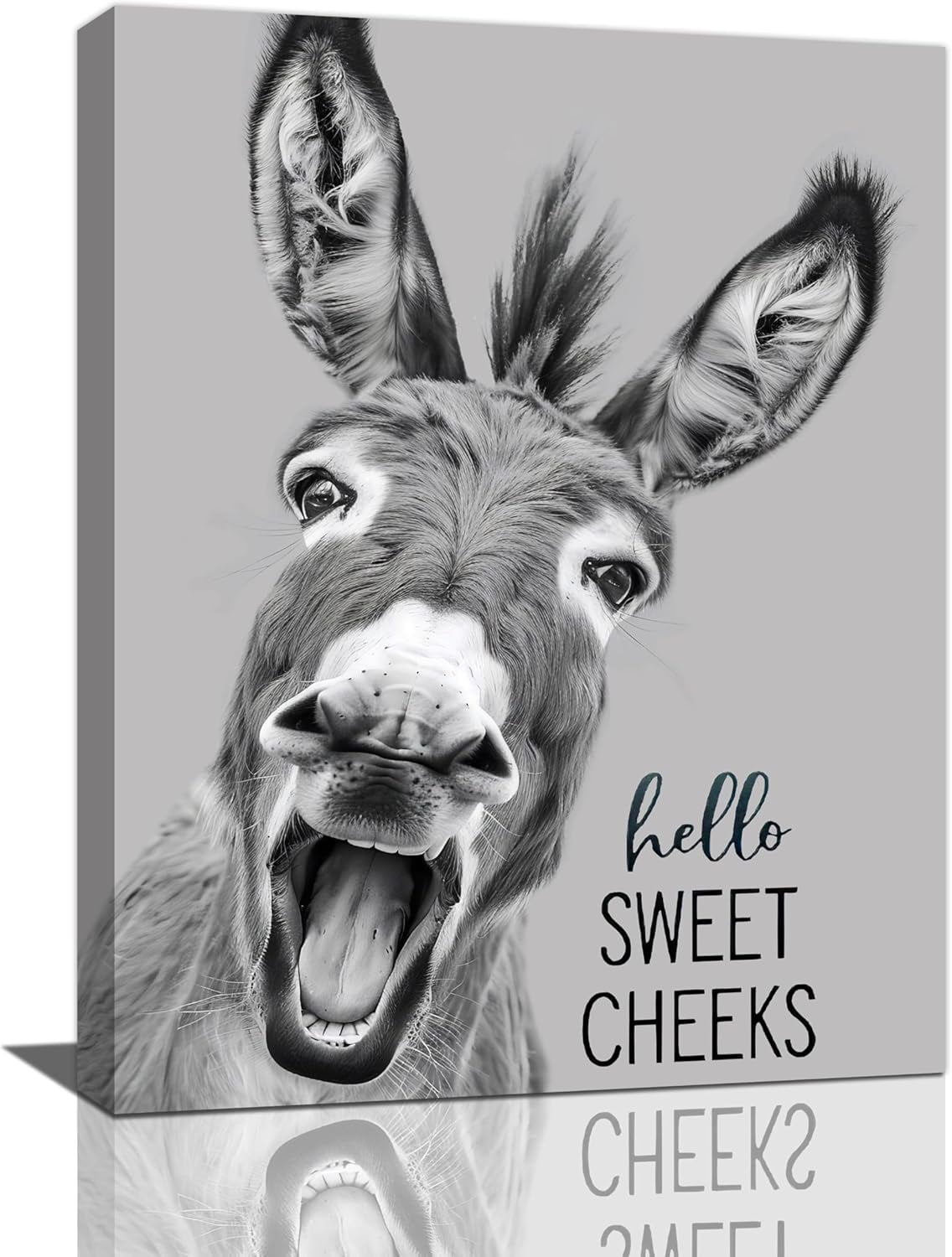 AXXPosters-Farmhouse Donkey Bathroom Wall Art Funny Donkey Poster ...