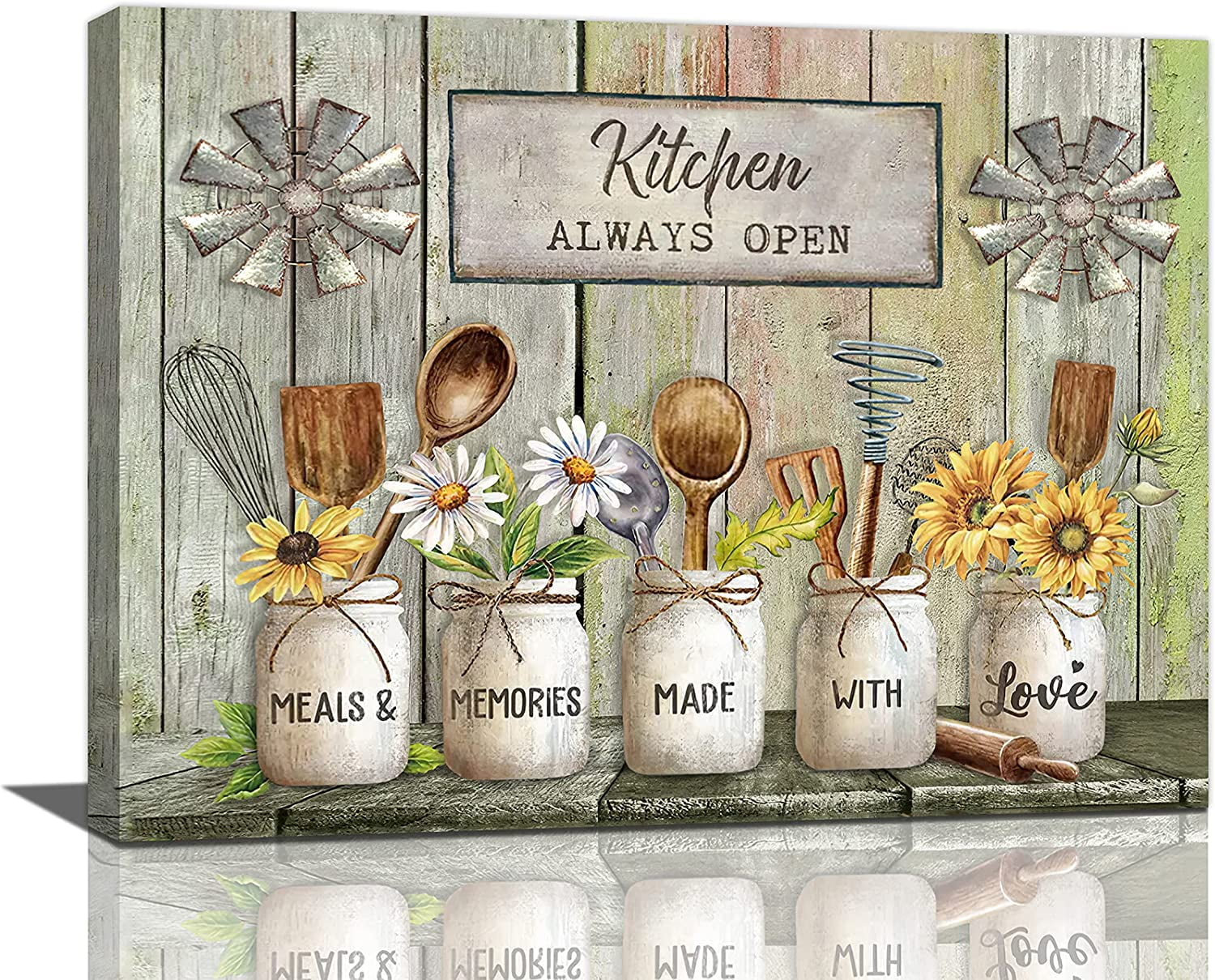AXXPosters-Farmhouse Kitchen Wall Art Country Tableware Pictures Wall ...