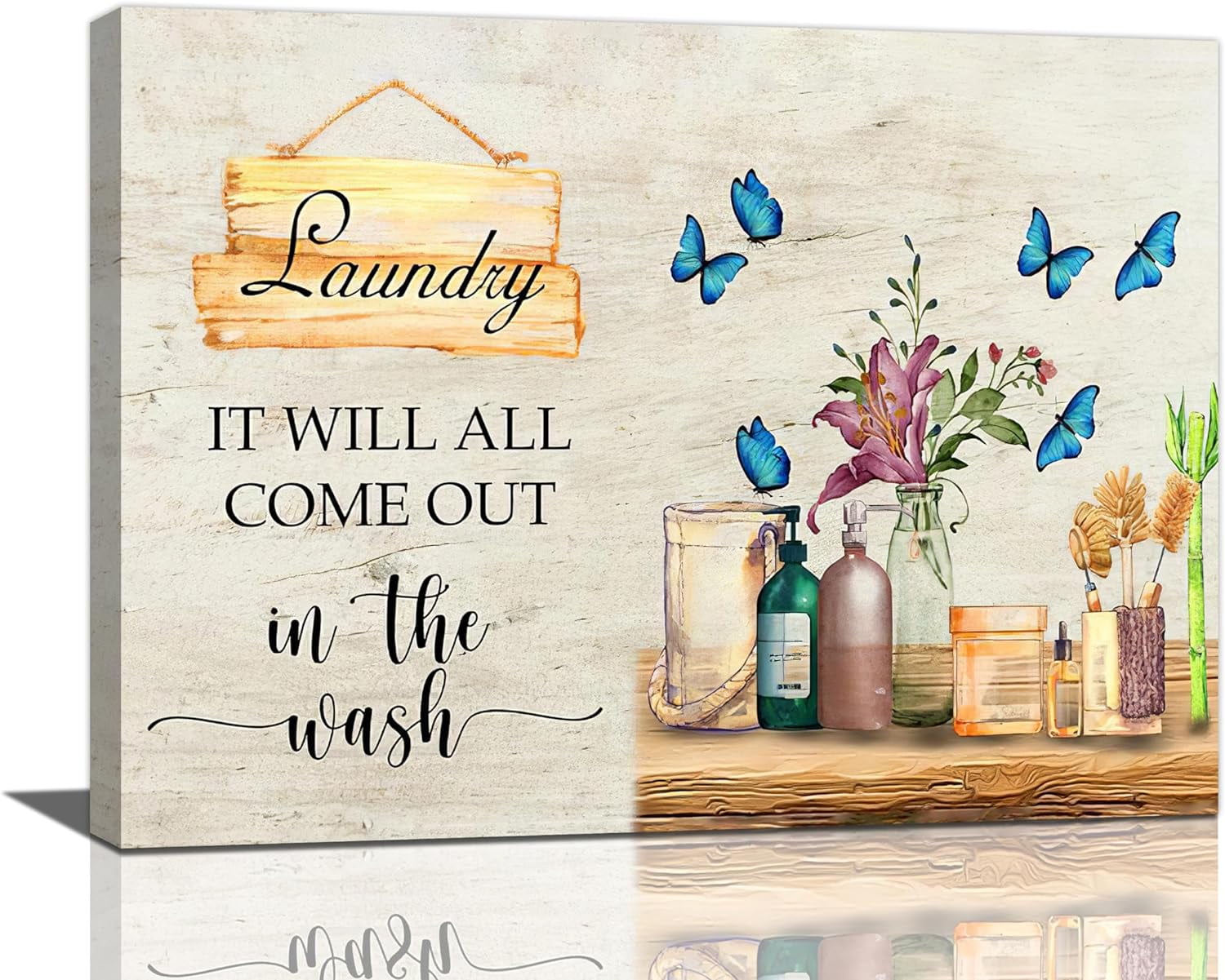 AXXPosters-Farmhouse Laundry Room Wall Decor Rustic Laundry Room Signs ...