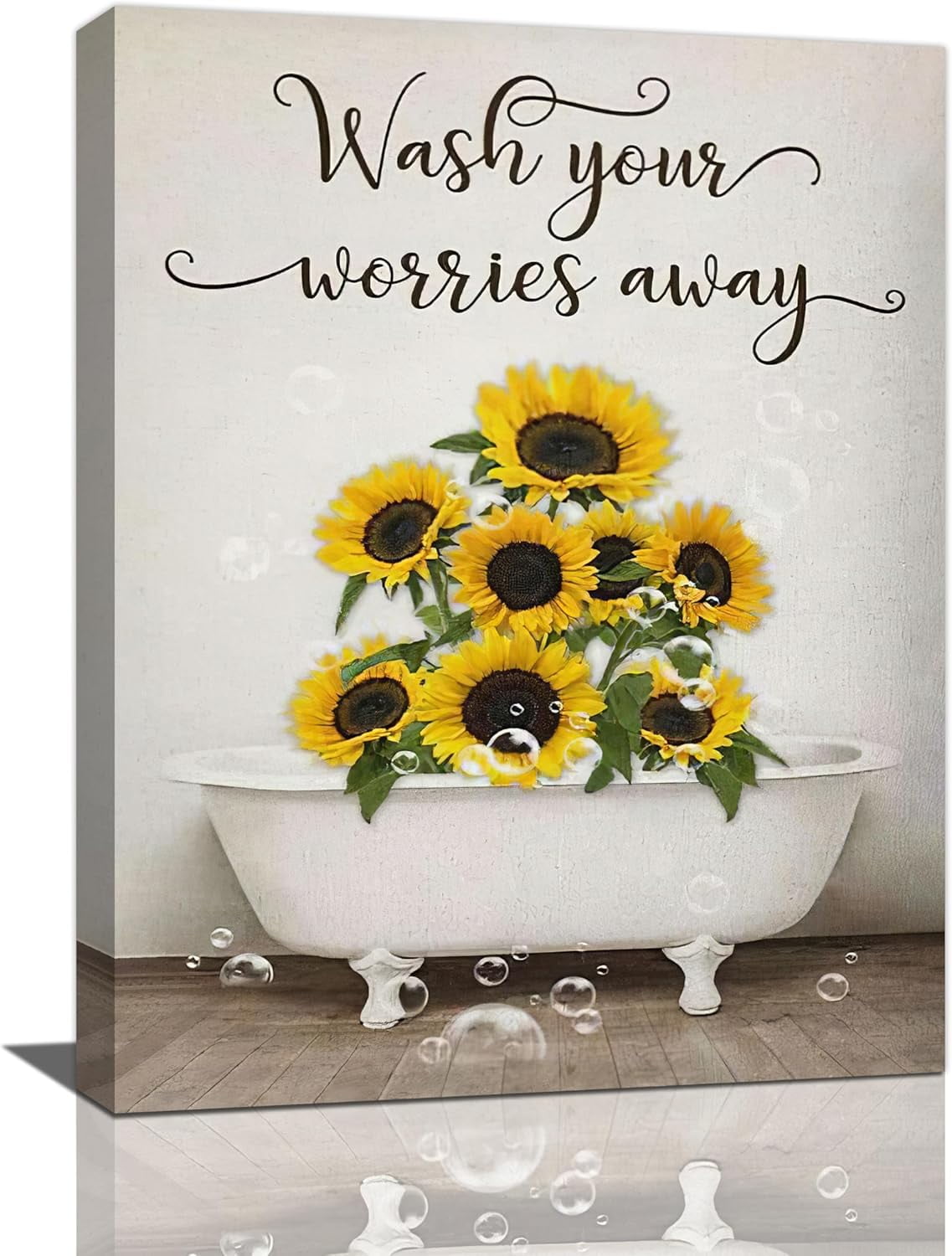 AXXPosters-Farmhouse Sunflower Bathroom Wall Decor Funny Sunflowers In ...