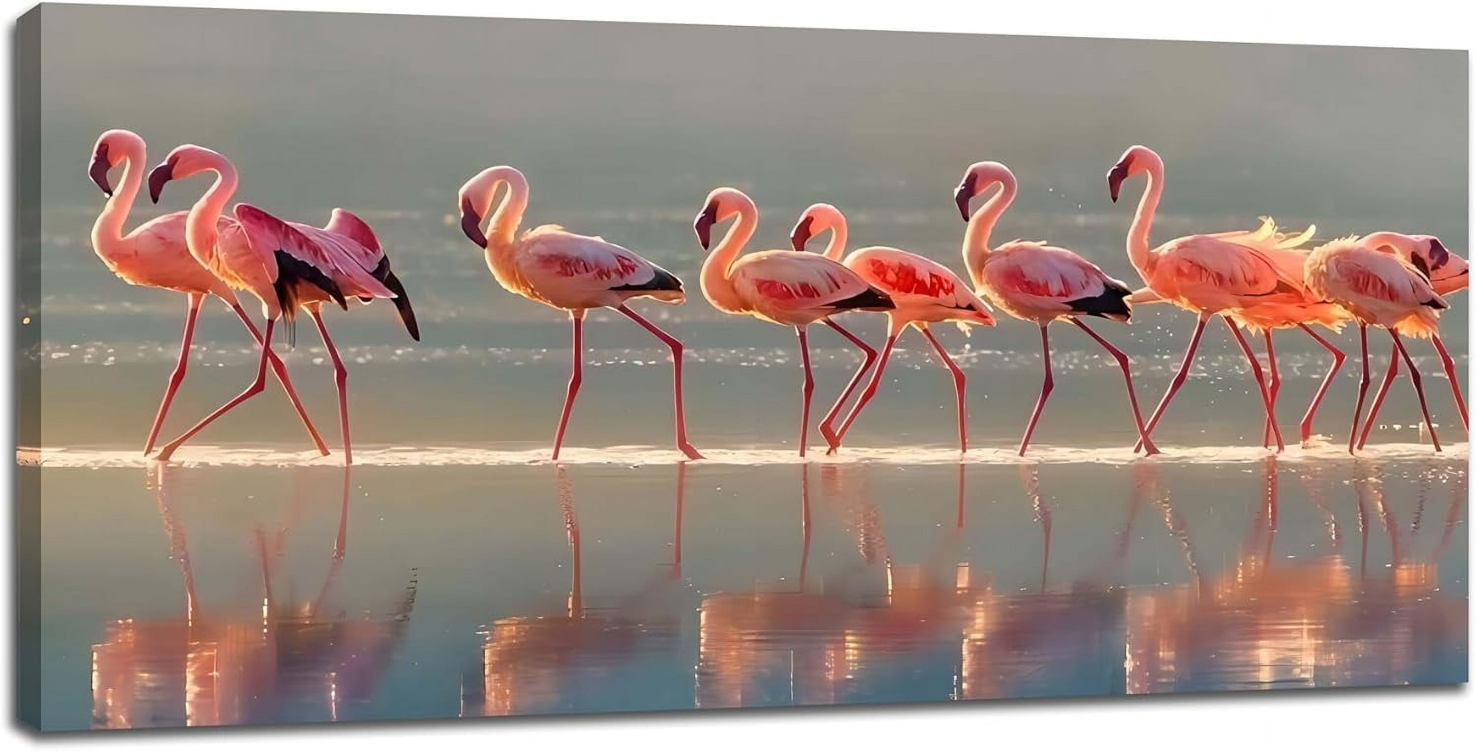 AXXPosters-Flamingo Canvas Large Wall Art for Living Room Pink ...