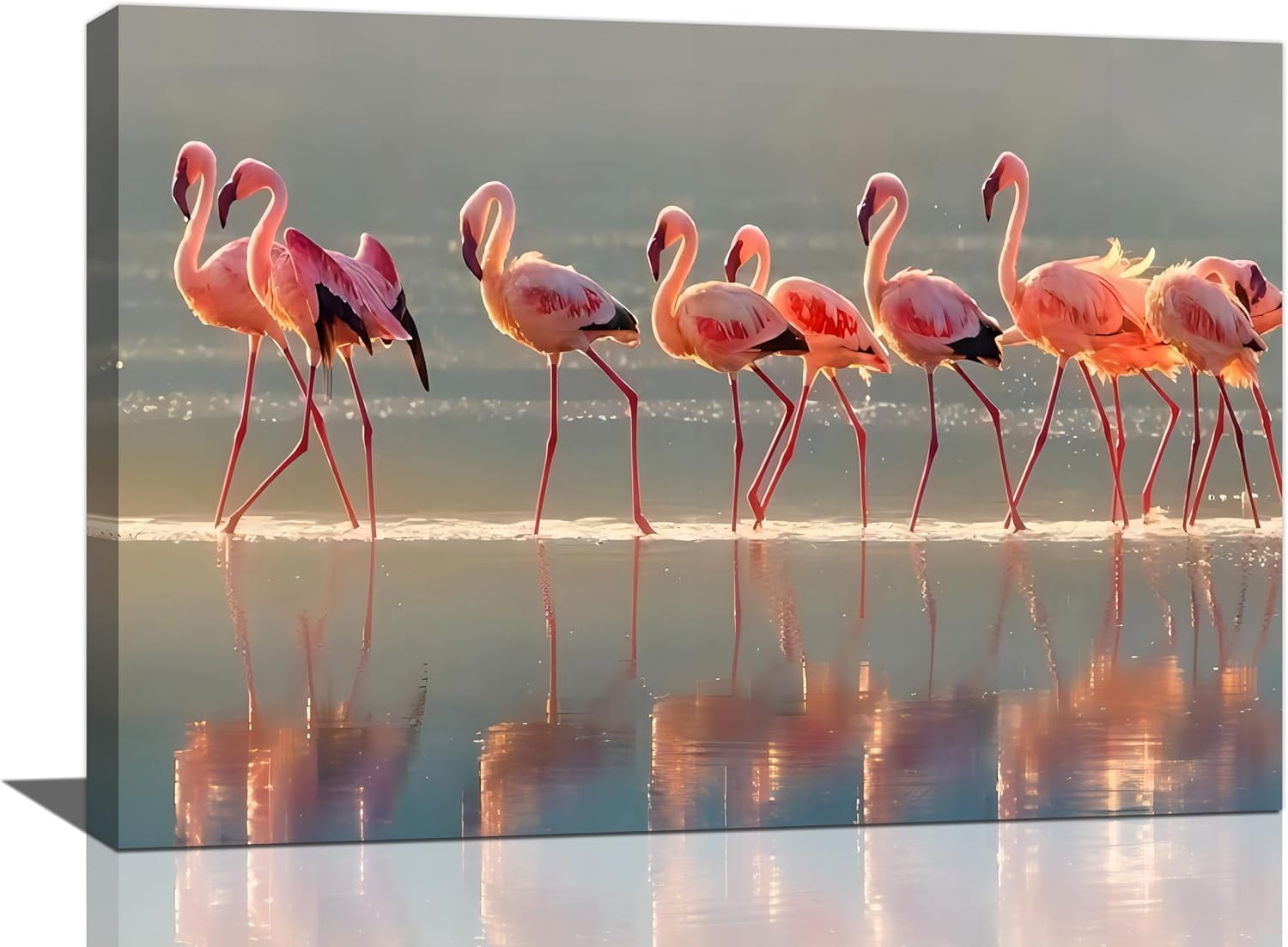 AXXPosters-Flamingo Canvas Large Wall Art for Living Room Pink ...