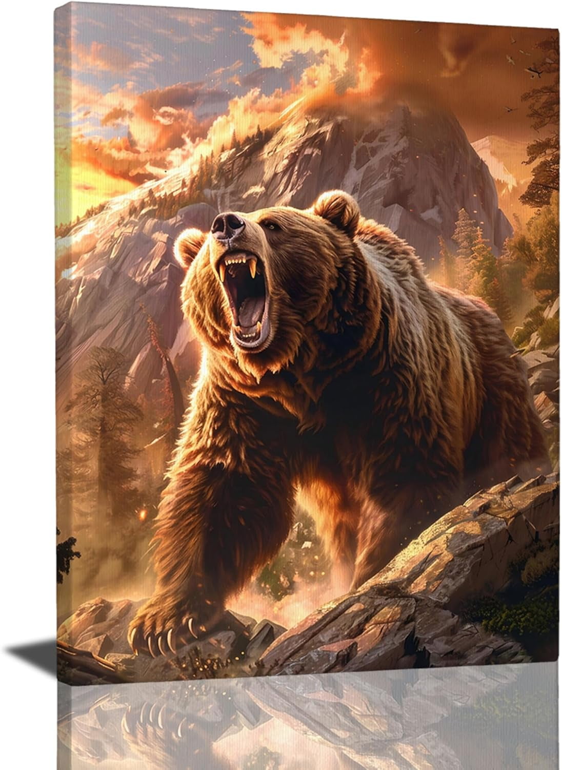 AXXPosters-Forest Bear Decor Wall Art Bear Wall Decor Bear Poster Bear ...