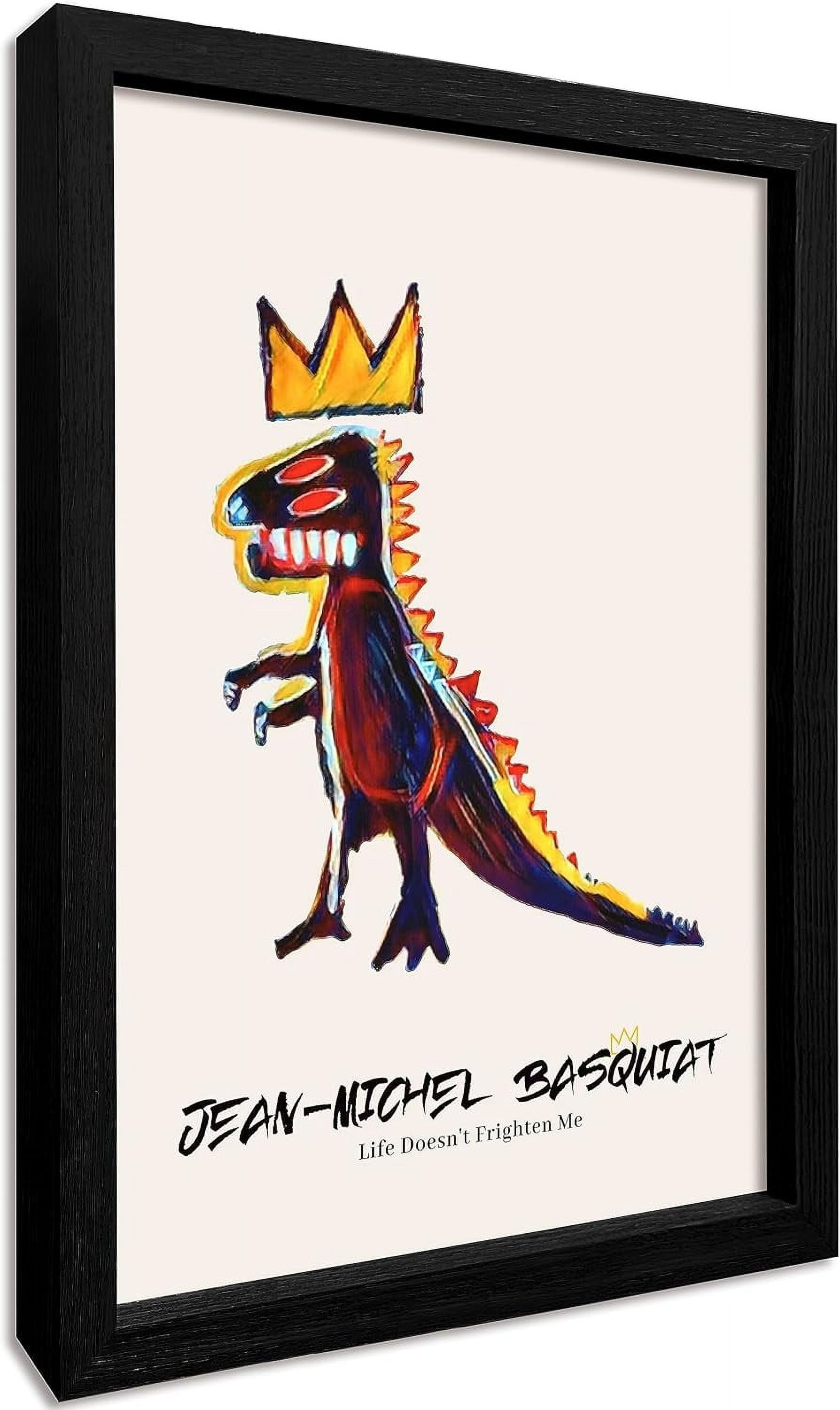 AXXPosters Framed Basquiat Wall Art, Basquiat Poster Jean Michel Basquiat Dinosaur King Animals ...