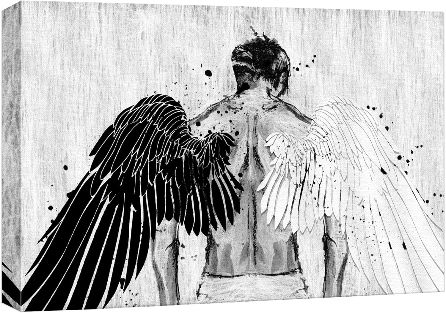 AXXPosters-Framed Canvas Wall Art Gold Dripping Lip Money Talk Graffiti ...