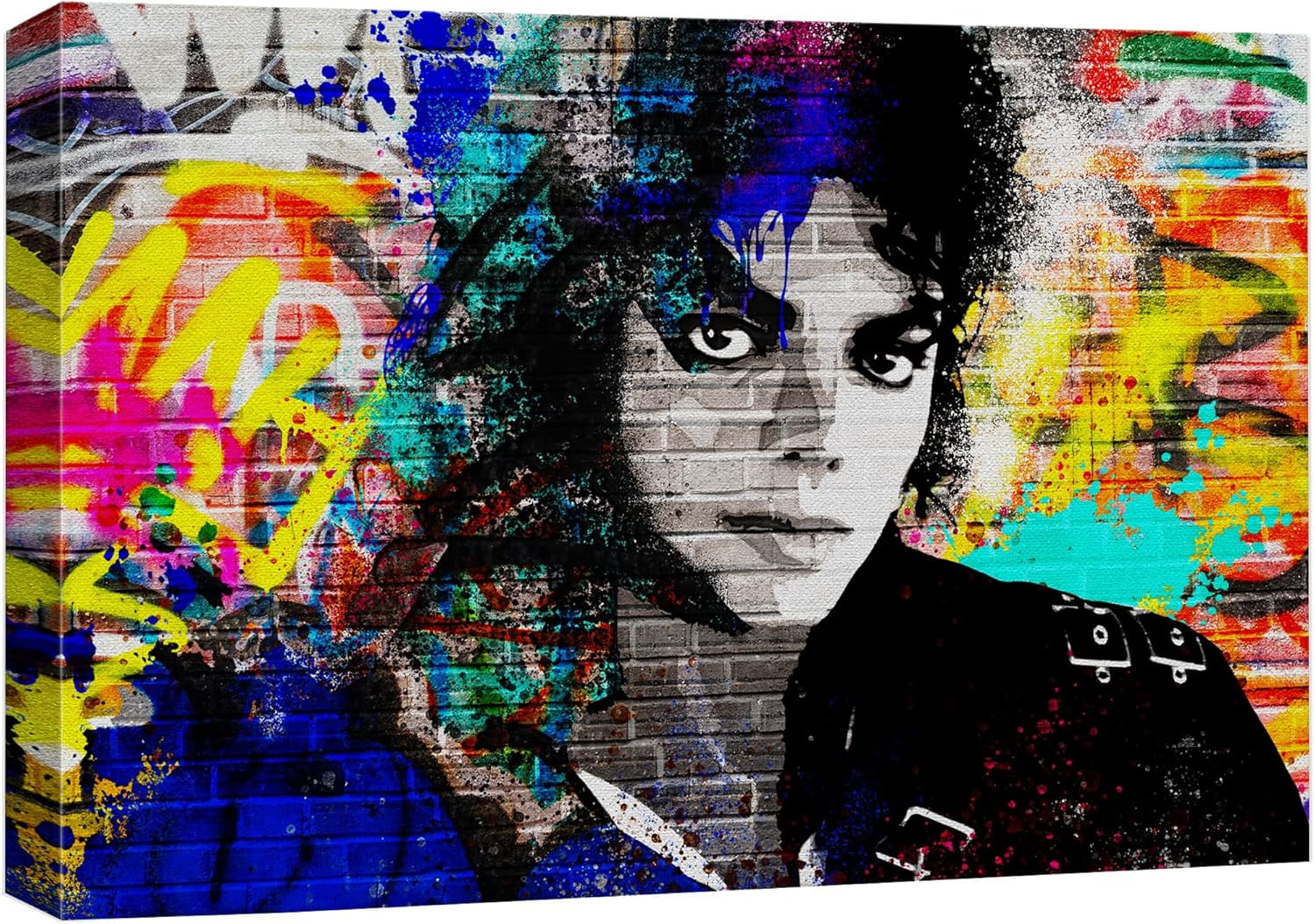 AXXPosters-Framed Canvas Wall Art Gold Dripping Lip Money Talk Graffiti ...