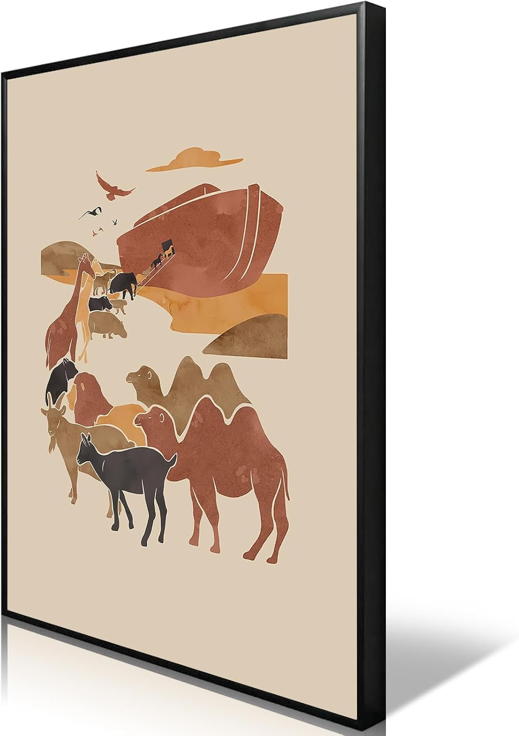 AXXPosters Framed Christ Bible Verses Noahs Ark Boarding Poster, Christian Bible Story Canvas ...