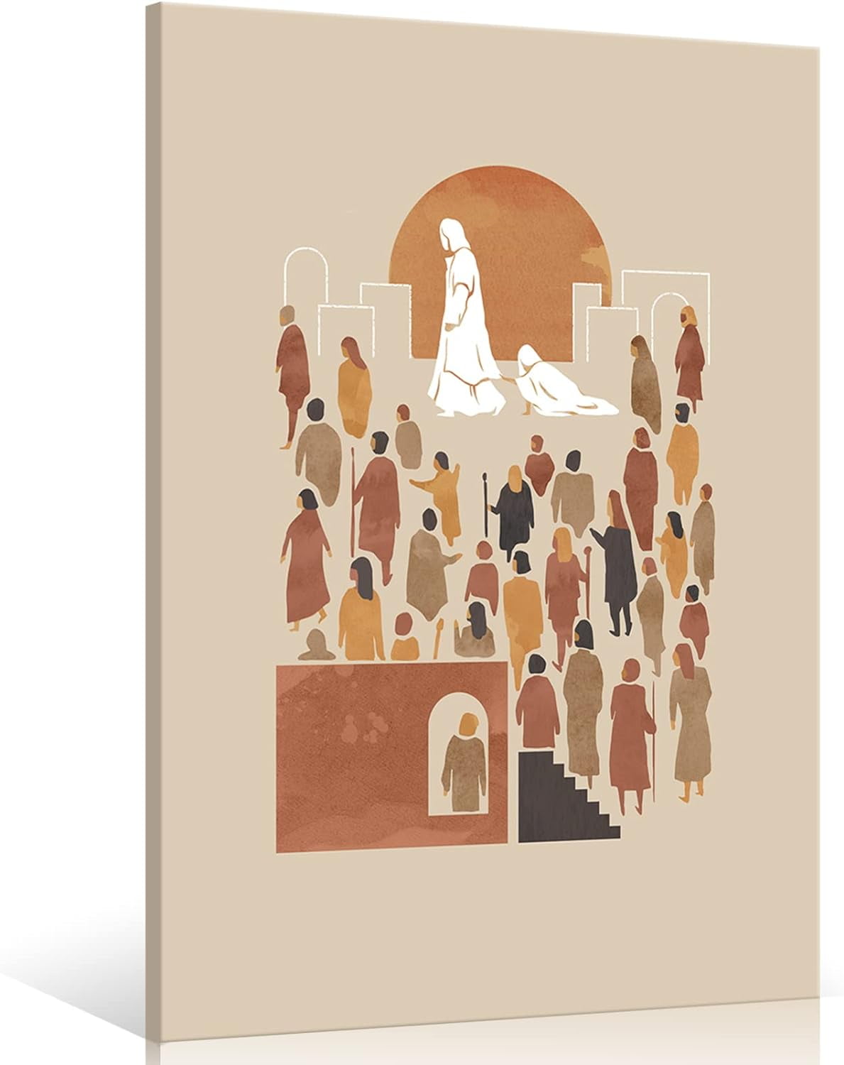 AXXPosters Framed Jesus Woman Healed Poster Scripture Fringe of Jesus ...