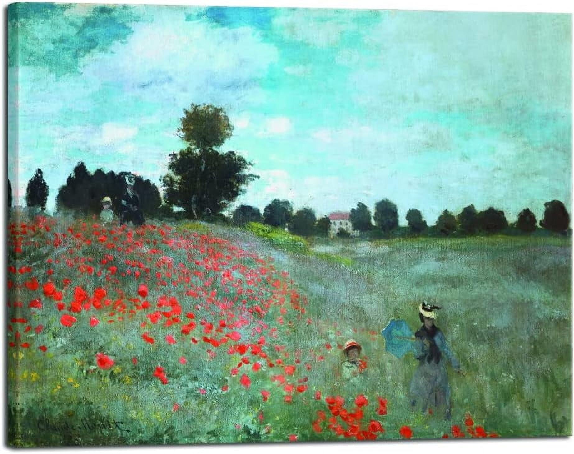AXXPosters-Framed Wall Art The Poppy Field Near Argenteuil Canvas ...