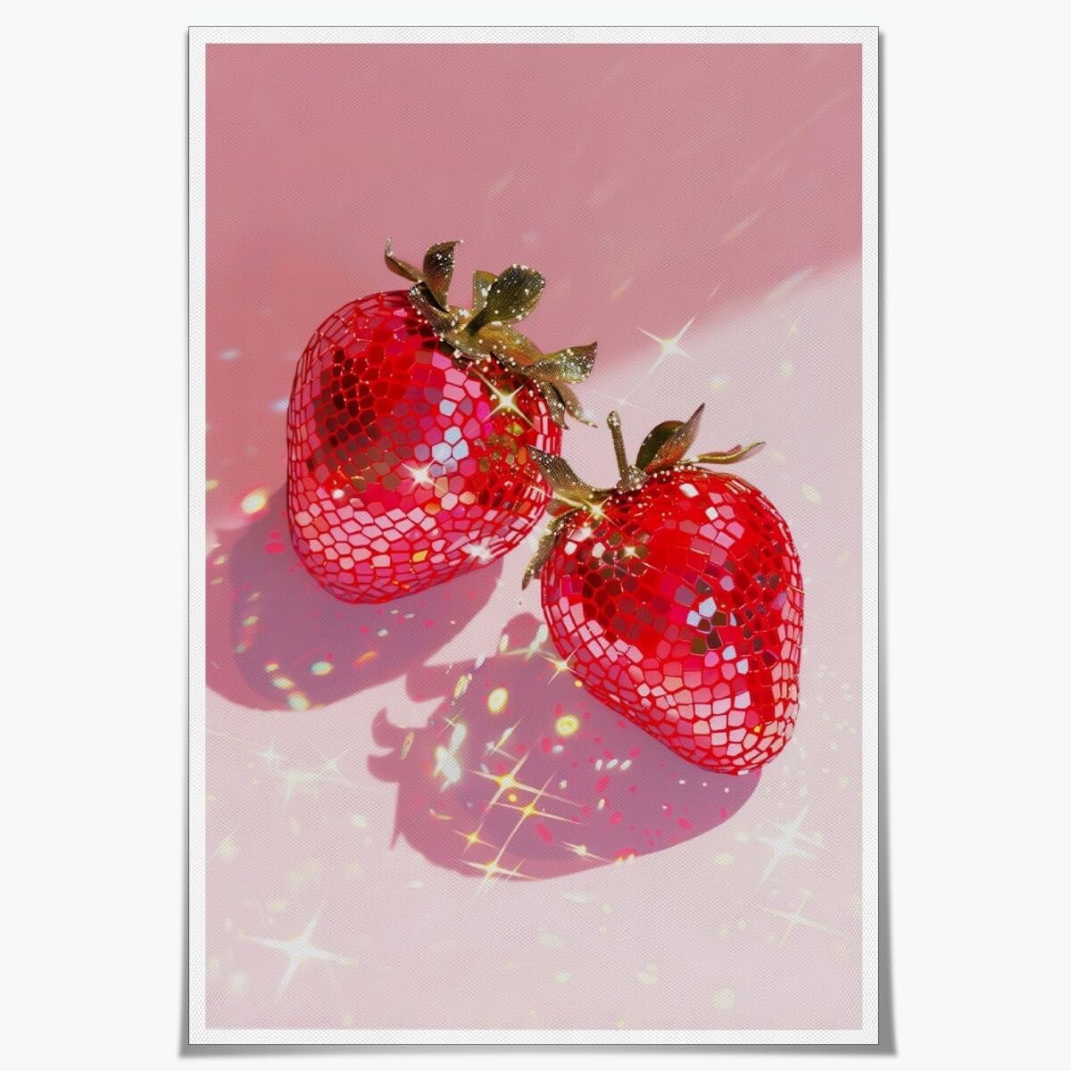 AXXPosters Funky Strawberry Disco Ball Poster Trendy Coquette Room ...
