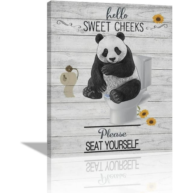 AXXPosters-Funny Panda Bathroom Wall Art Panda Bathroom Pictures Cute ...