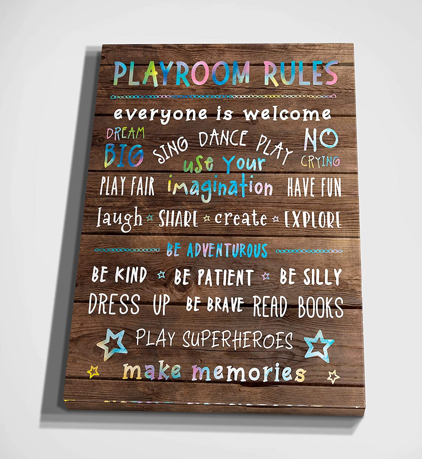 AXXPosters-Funny Playroom Rules Sign Board Art Be Patient Everyone is ...