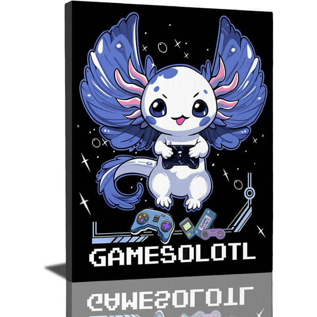 AXXPosters-Game Decor Wall Art Gaming Wall Decor Funny Axolotl Poster ...