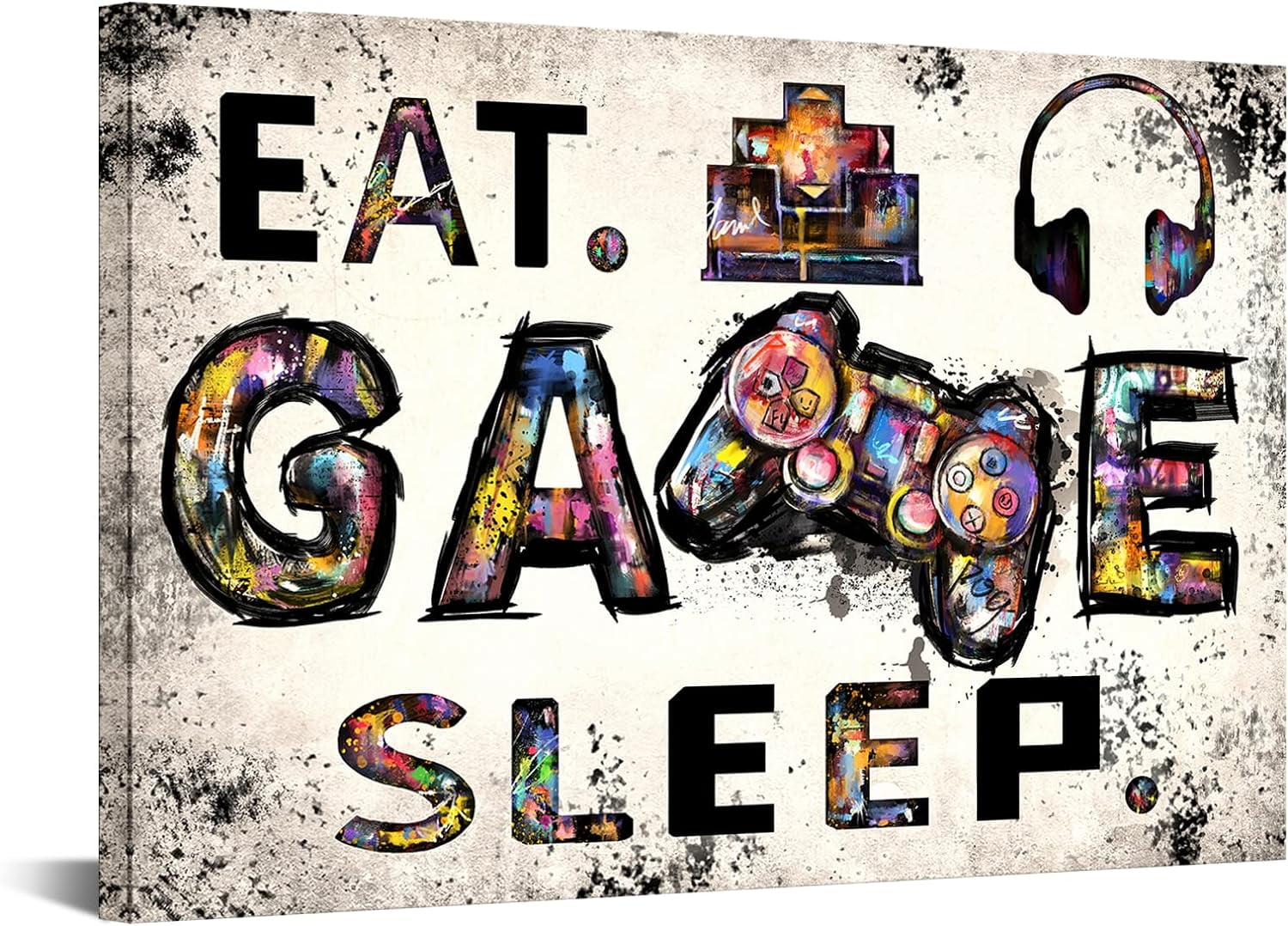 AXXPosters Gaming Canvas Wall Art for Boys Game Room Decor Game Themed ...