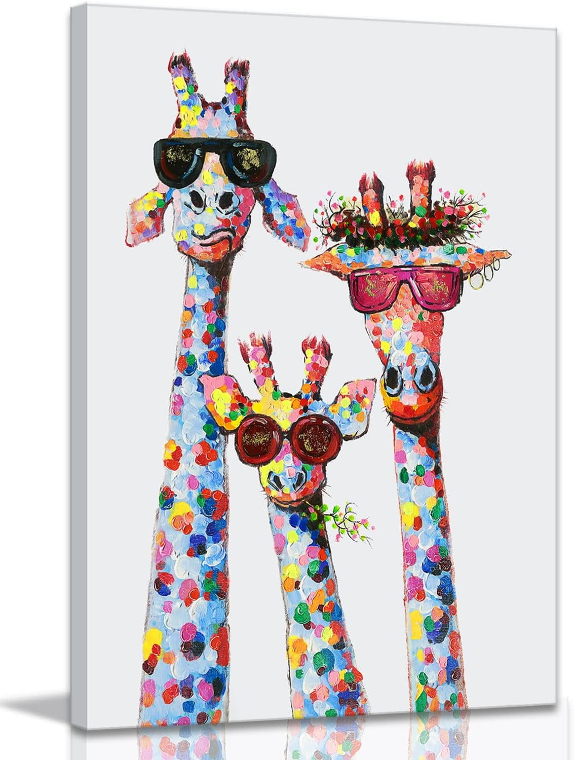AXXPosters Giraffe Family Canvas Wall Art Animal Poster Prints Picture ...
