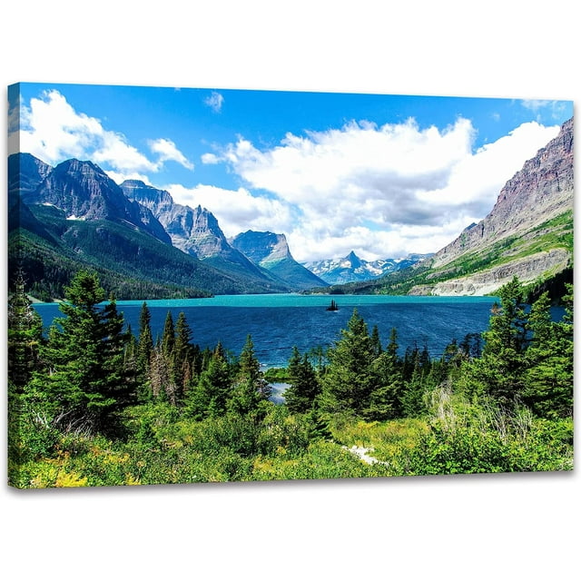 AXXPosters-Glacier National Park Wall Art Lake Mountains Pictures ...