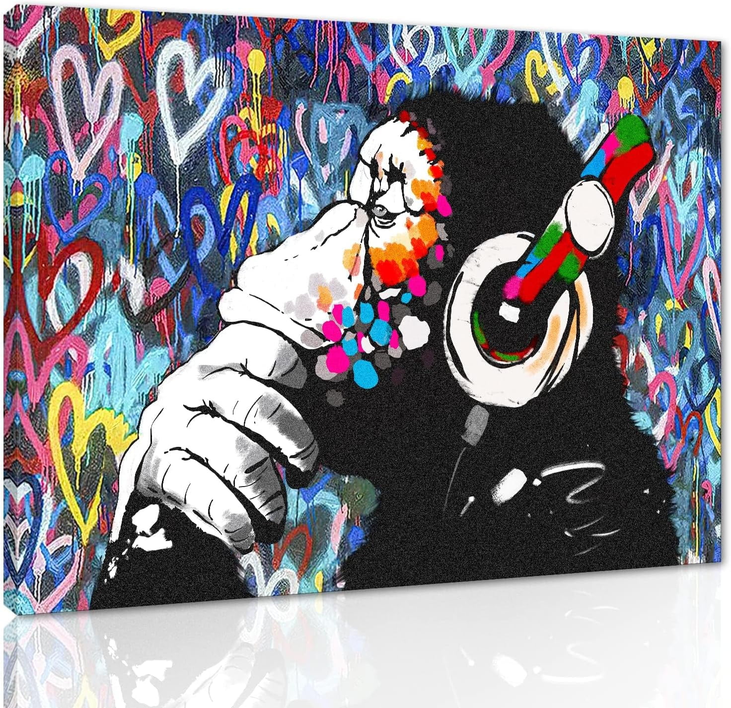 AXXPosters- Graffiti Canvas Wall Decor Monkey Wall Art Pop Art Monkey ...