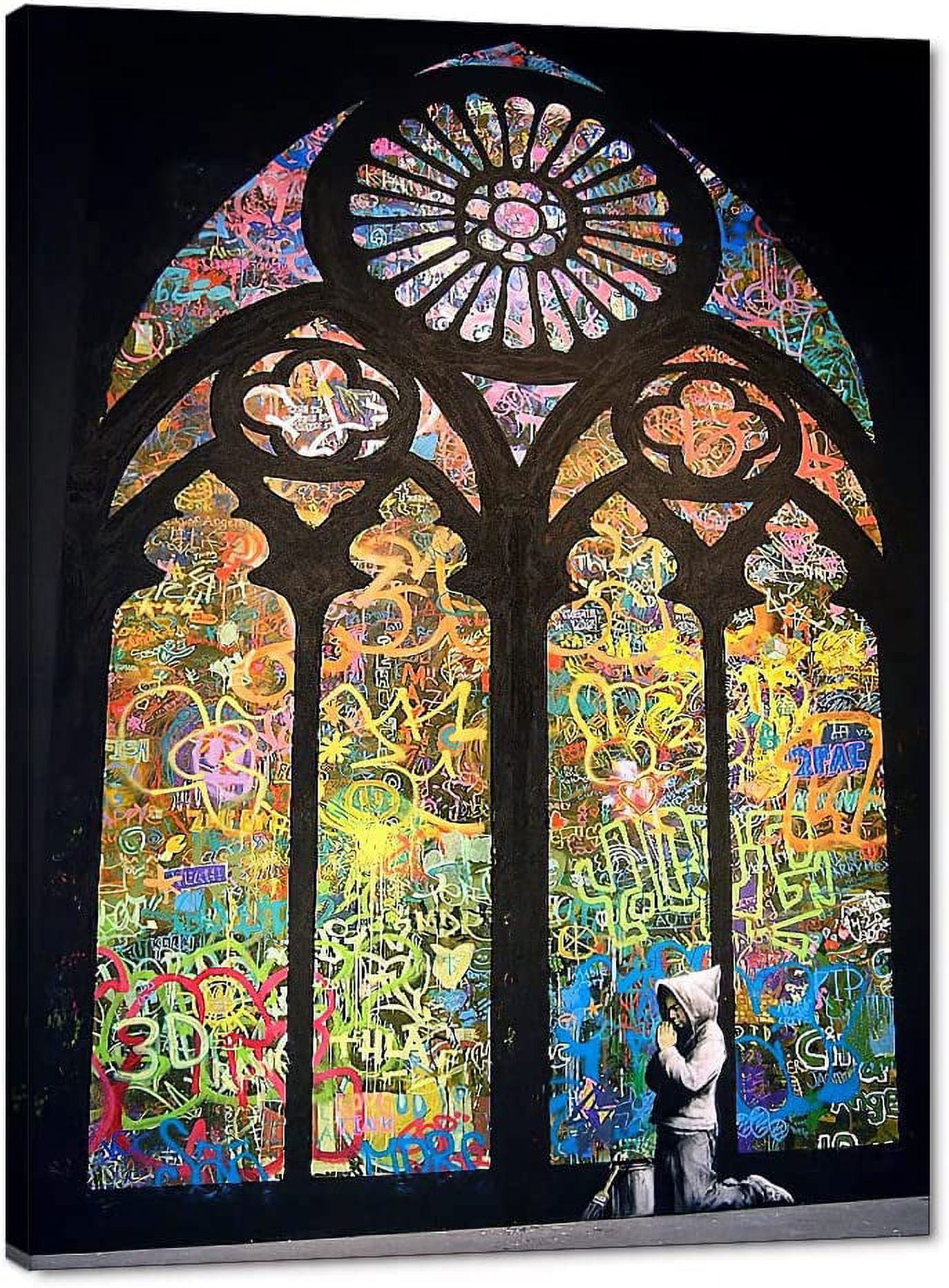 AXXPosters-Graffiti Painting on Canvas Wall Art Colorful Doodle Picture ...