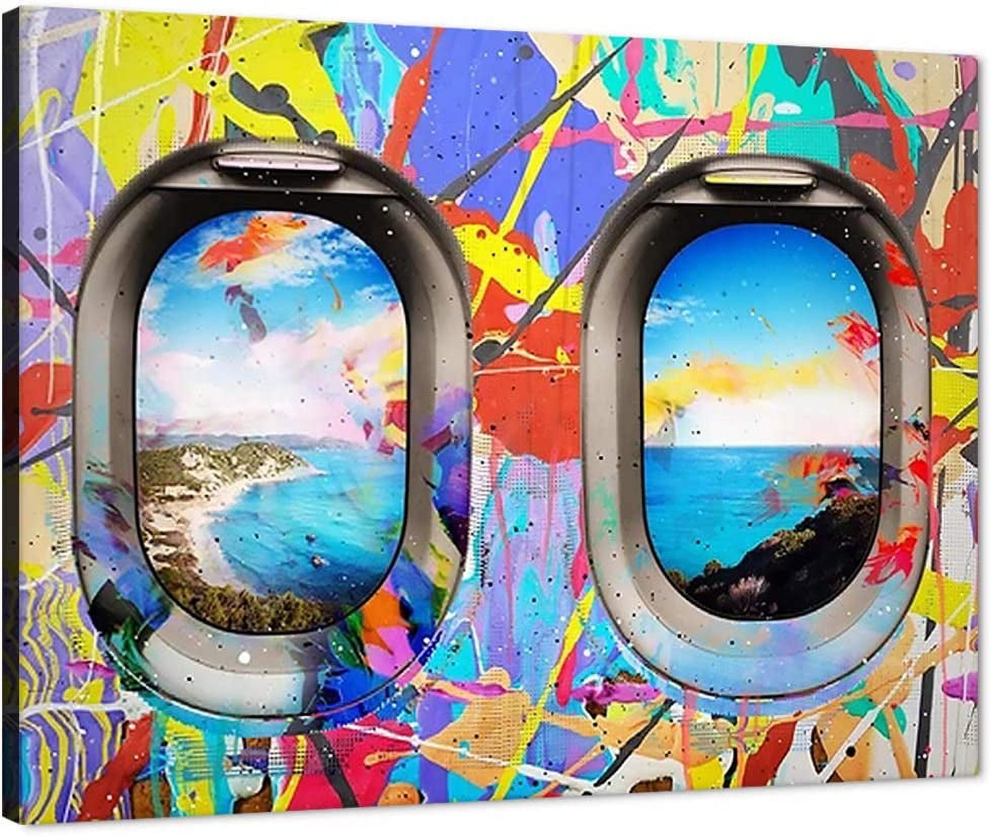 AXXPosters- Graffiti Wall Art, 3D Landscape Vision Window Seat Canvas ...