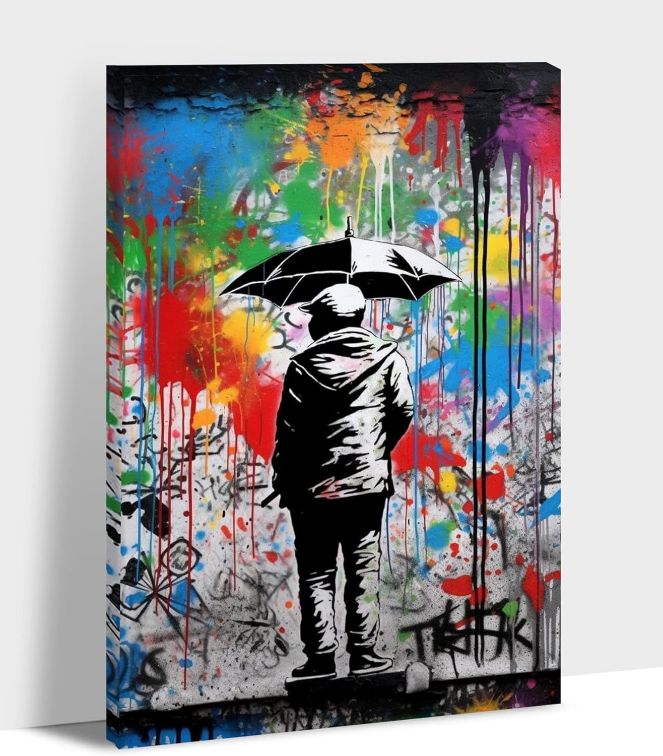 AXXPosters Graffiti Wall Art, Banksy Graffiti Picture Canvas Wall Art ...