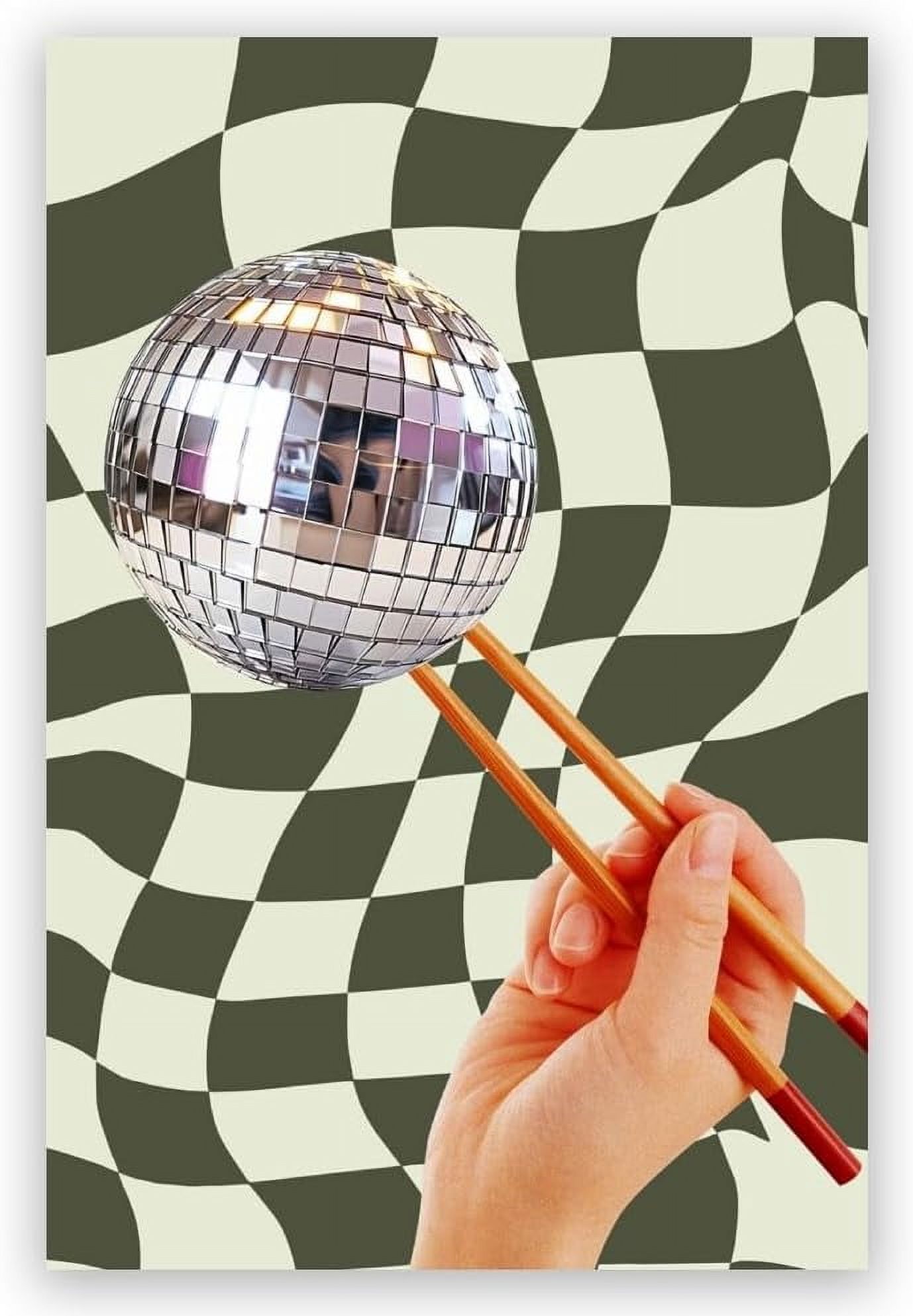 AXXPosters Green Disco Ball Wall Art Funky Disco Chopstick Posters ...