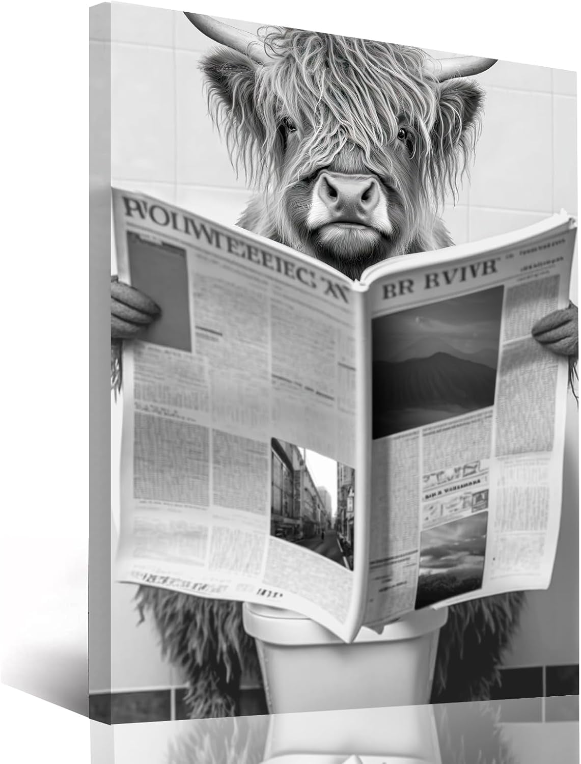 AXXPosters- Highland Cow Bathroom Decor, Funny Highland Cow Bathroom ...