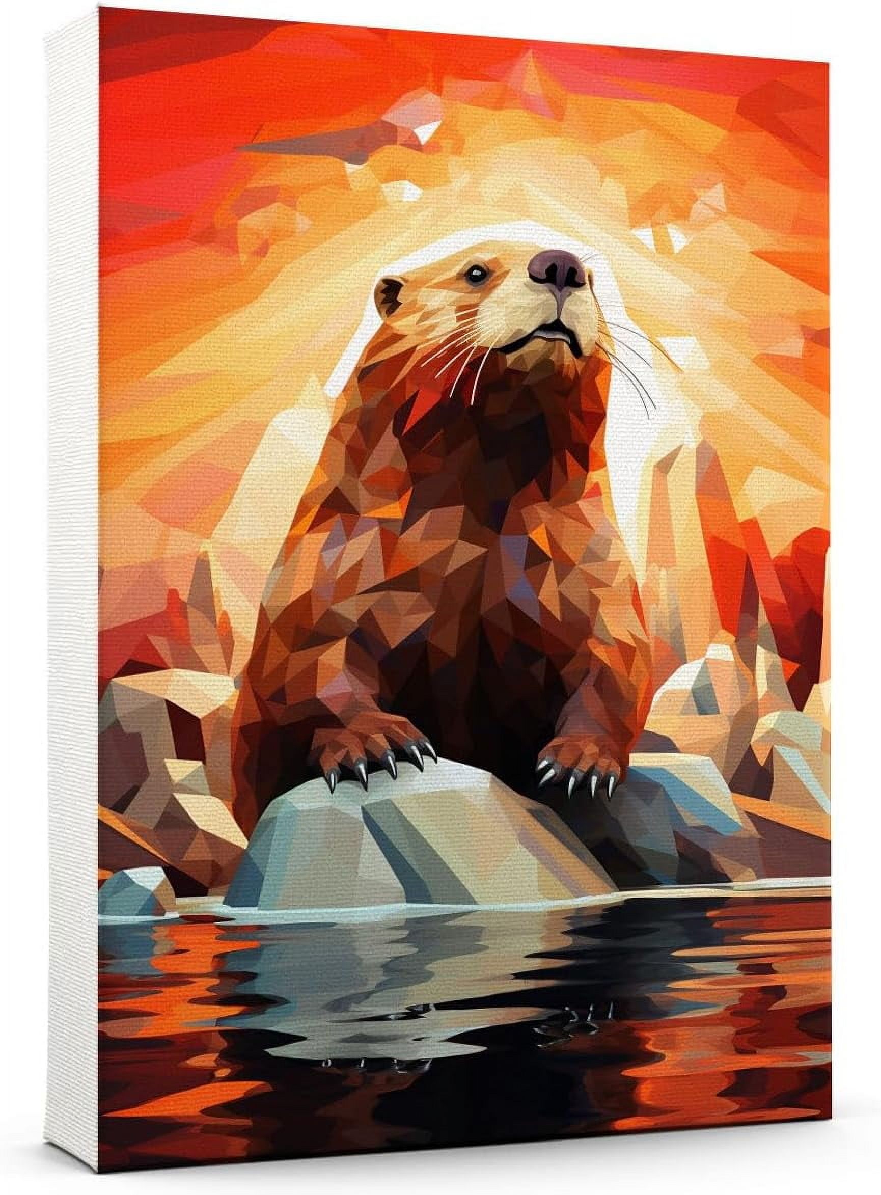 AXXPosters Hudo Beaver Art Inspirational Wall Art Beaver Canvas Poster ...