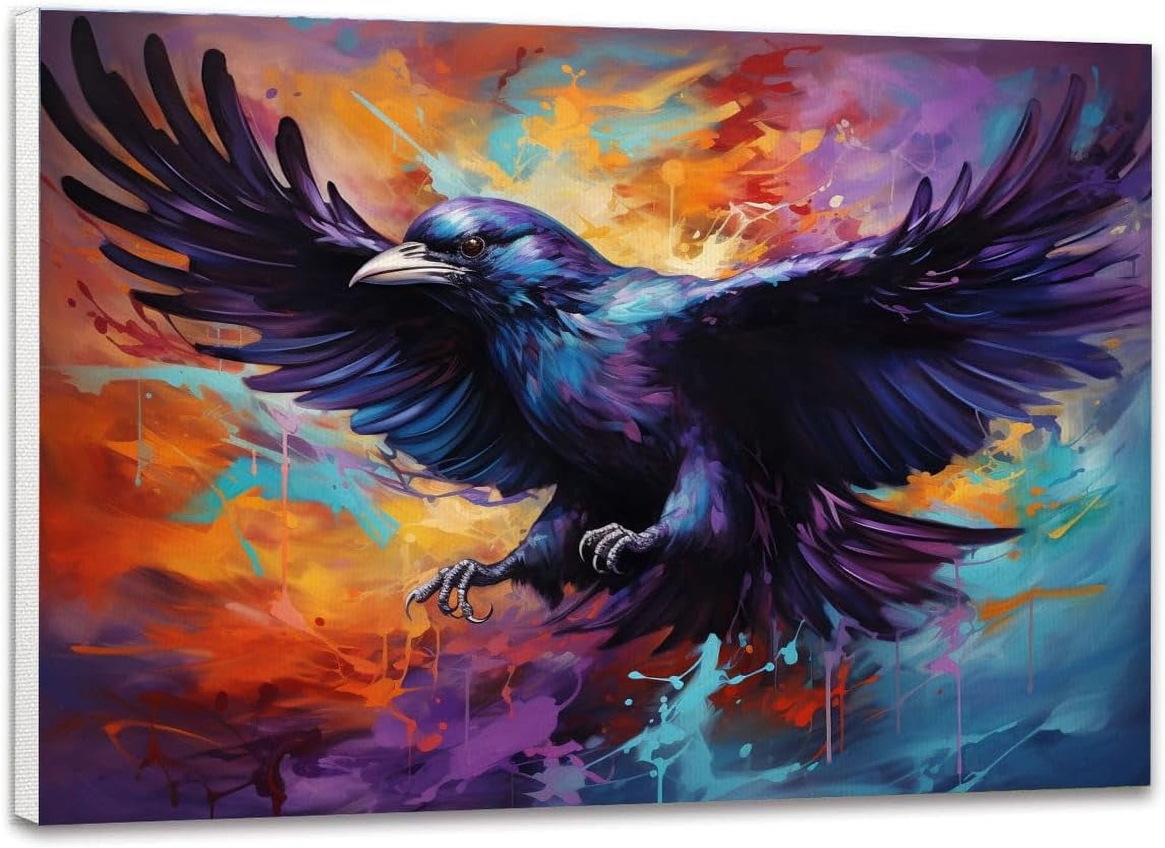 AXXPosters Hudo Crow Canvas Oil Paintings for Living Room Modern Art ...
