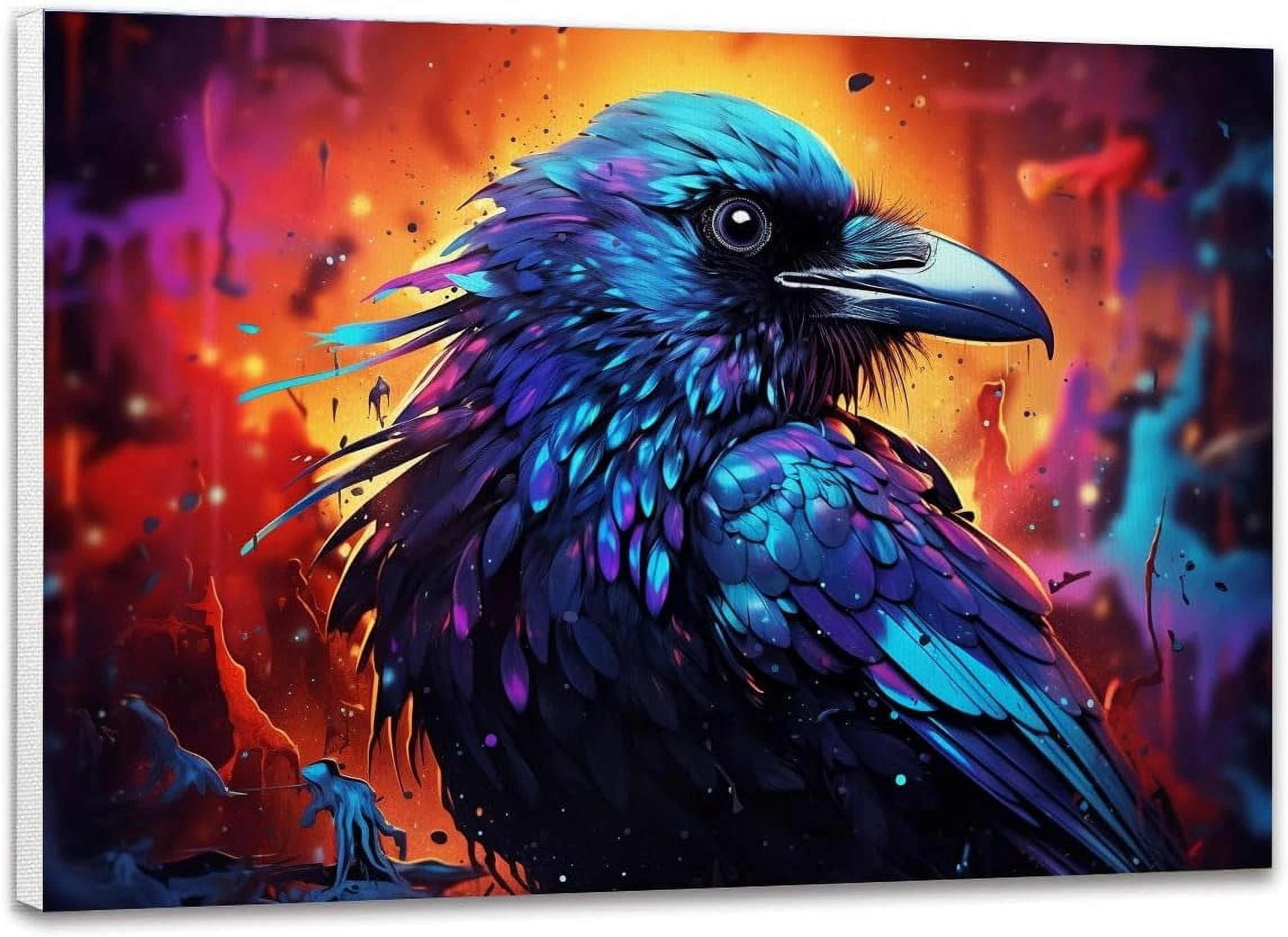 AXXPosters Hudo Crow Painting for Wall, Canvas Painting Posters and ...