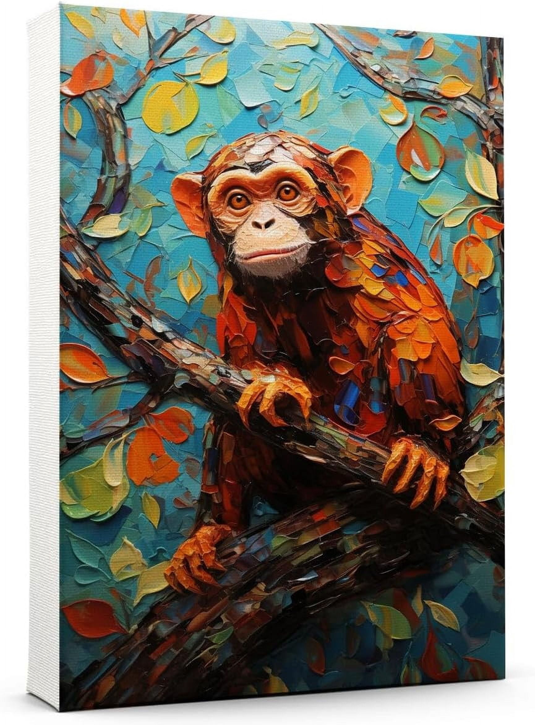 AXXPosters Hudo Monkey Animal Pictures Wall Art Wall Decor Farm Animal ...