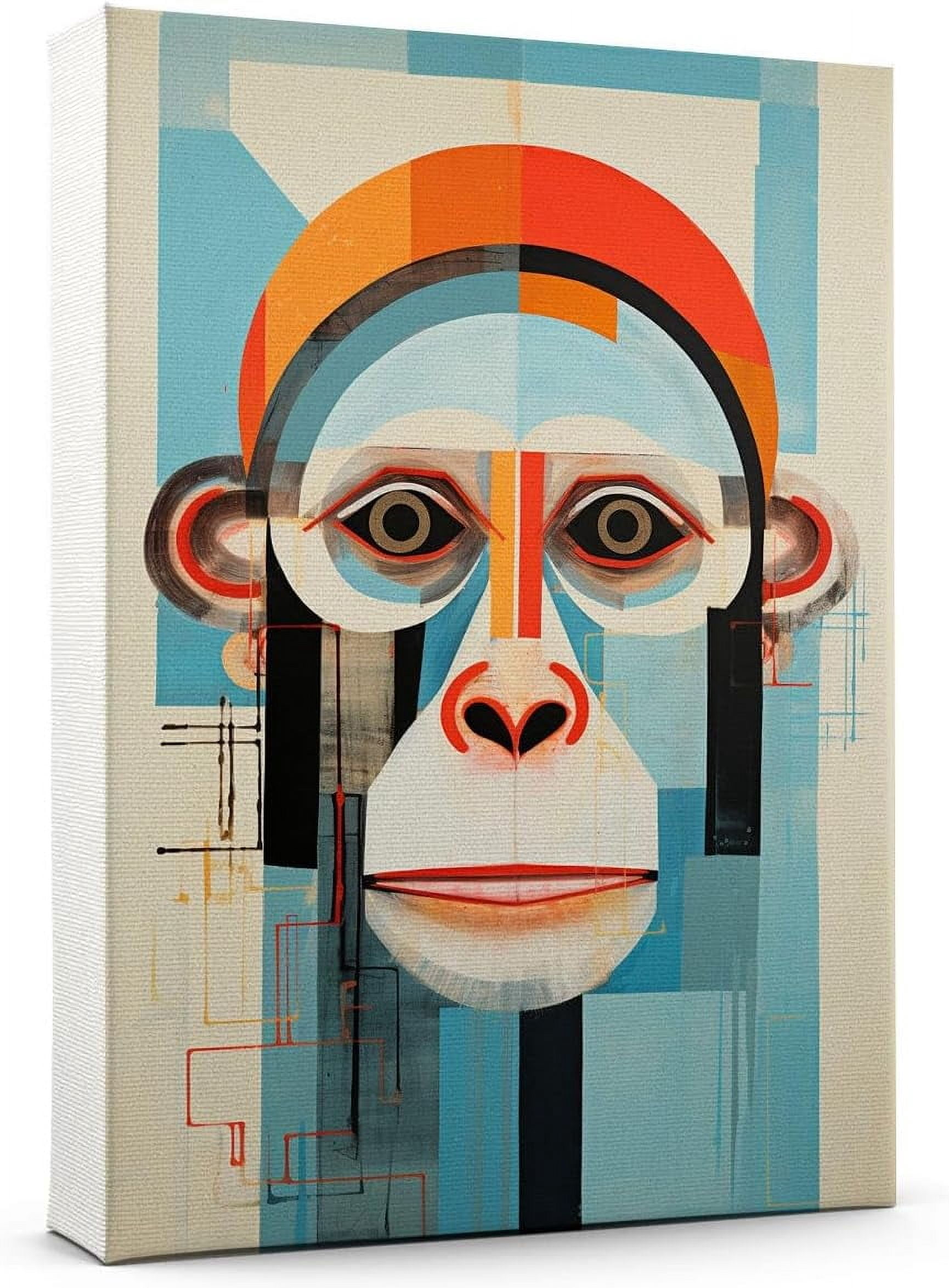 AXXPosters Hudo Monkey Poster Gifts for Animal Lovers - Monkey Canvas ...