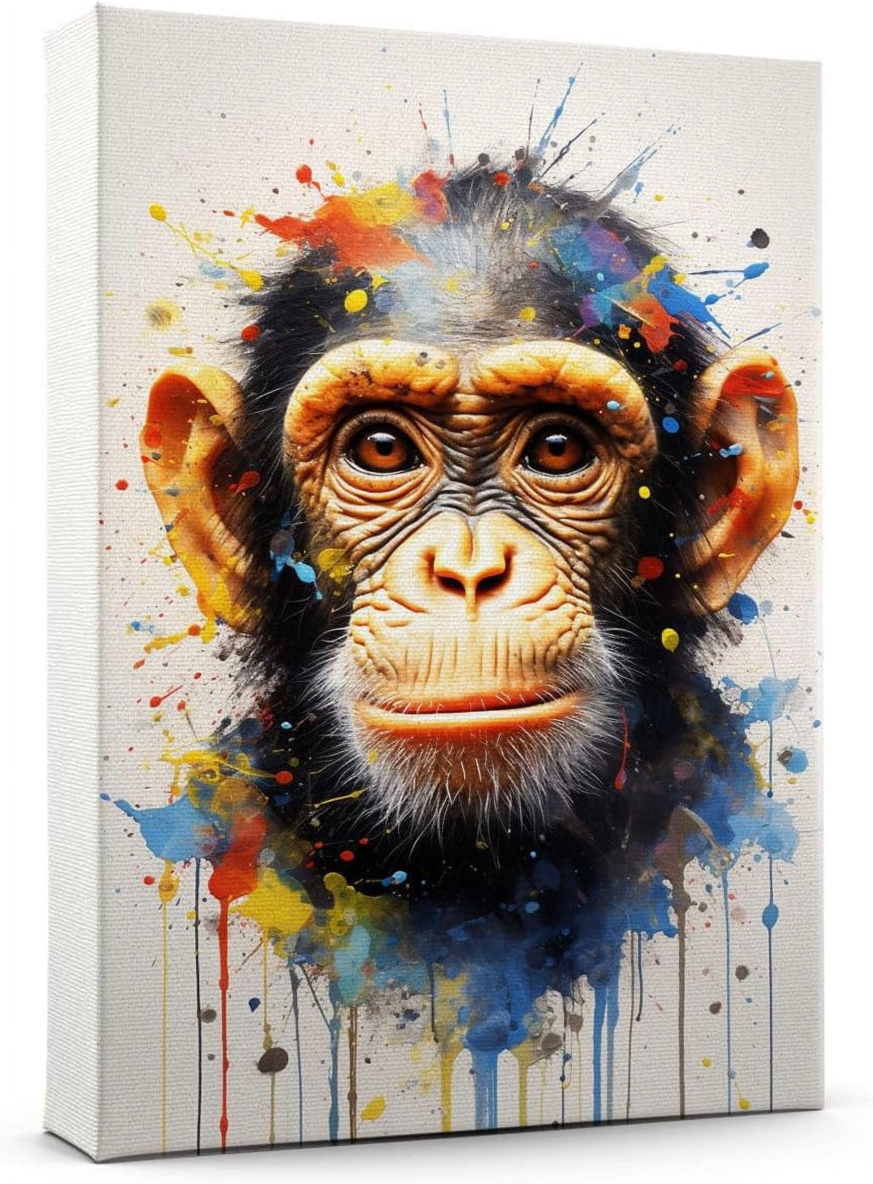 AXXPosters Hudo Monkey Wall Art Girls Bedroom Decor Kids Canvas Prints ...