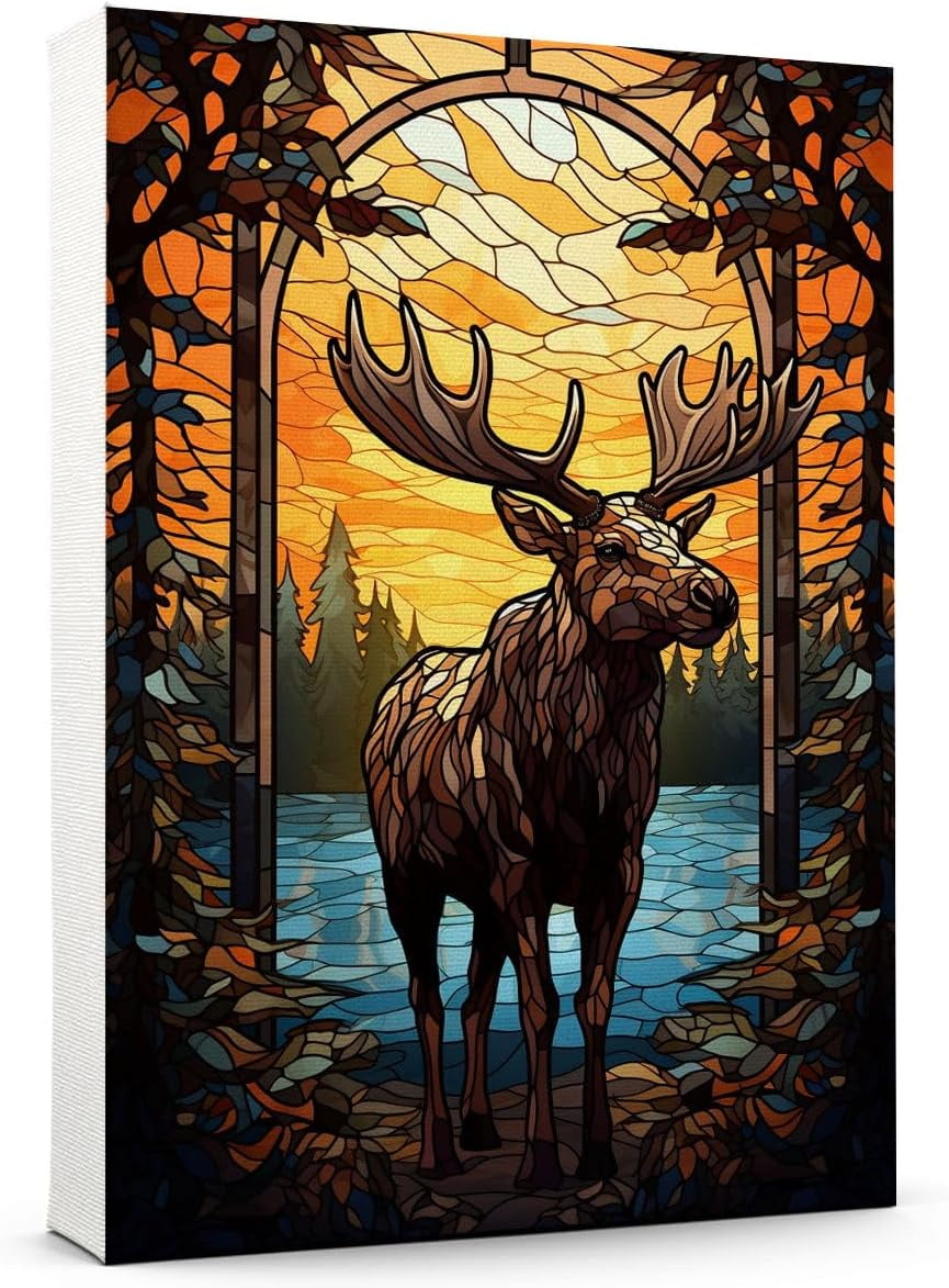 AXXPosters Hudo Moose Poster Gifts for Animal Lovers - Moose Canvas ...
