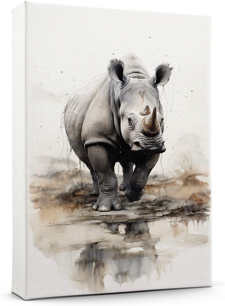 AXXPosters Hudo Rhinoceros Animal Pictures Wall Art Wall Decor Farm ...